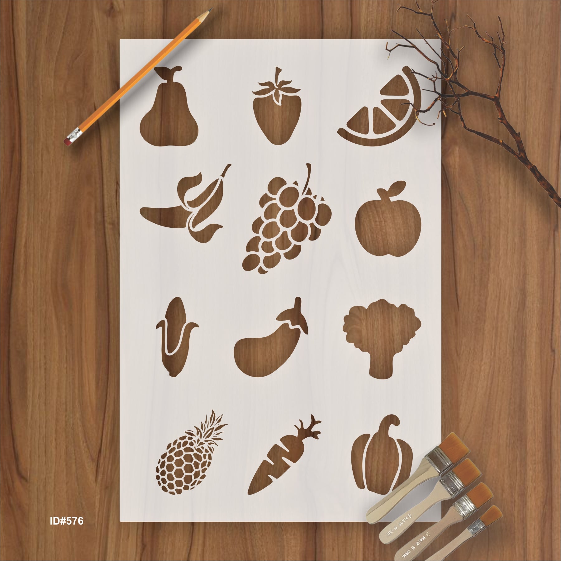 Fruit and Vegetable Stencil For Painting Scrapbook Coloring Embossing – imartdecor.com