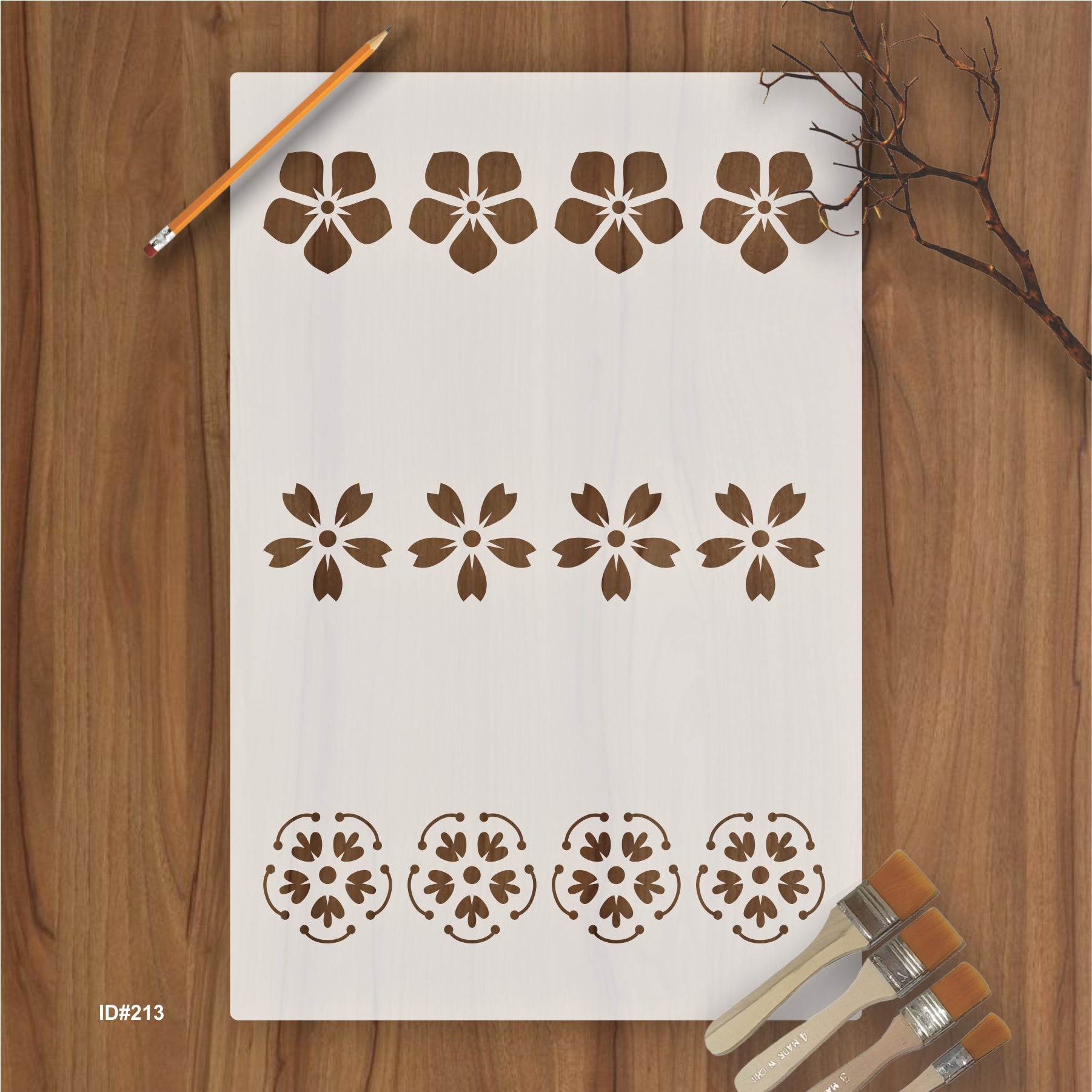 Floral Elegant Boder Stencil for Wall Painting Scrapbooking Album Deco ...