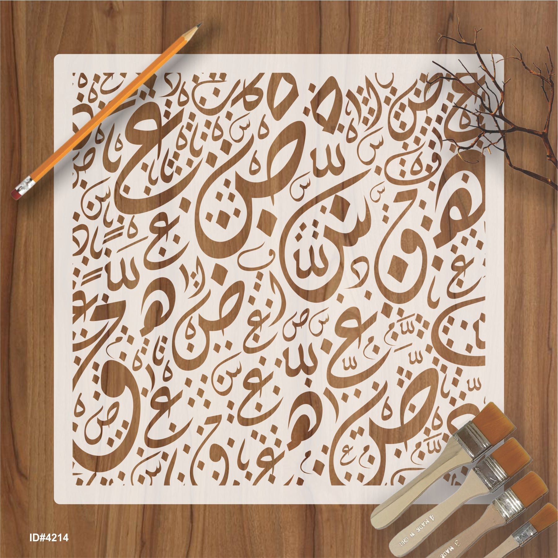 Arabic Alphabets Calligraphy Islamic Reusable Stencil for Canvas and w ...