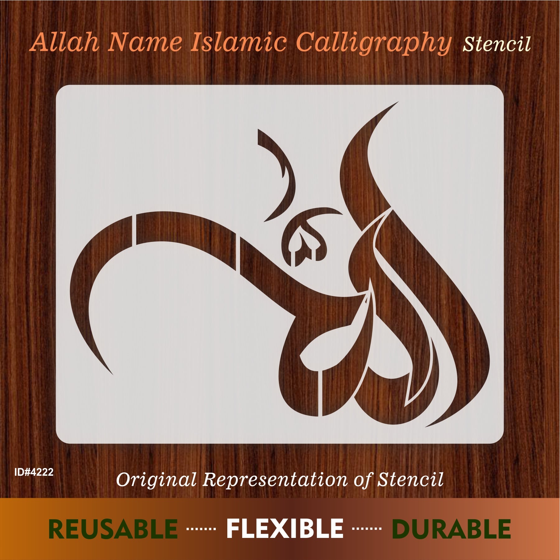 Allah Name Calligraphy Islamic Reusable Stencil for Canvas and wall pa ...