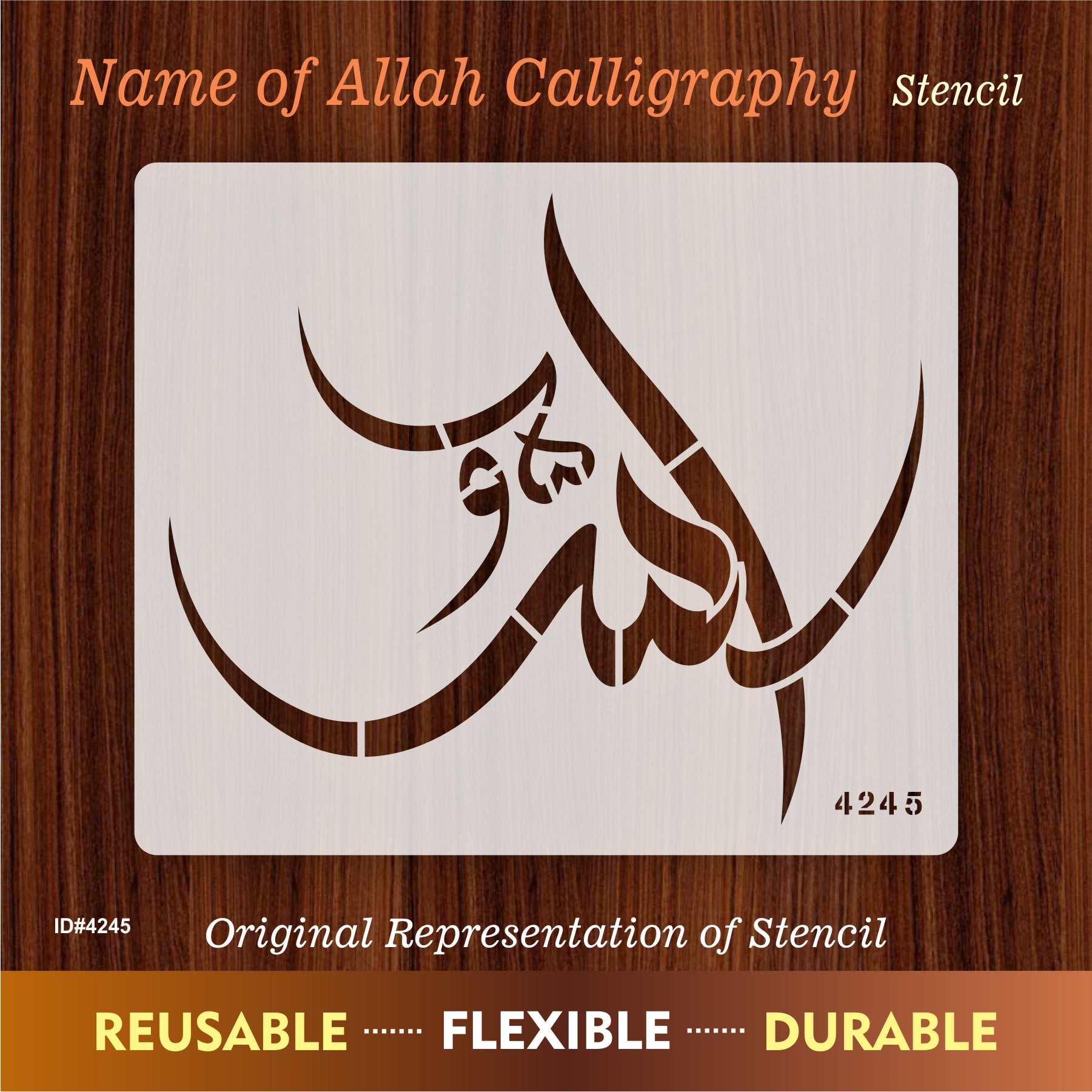 Name of Allah Calligraphy Islamic Reusable Stencil for Canvas and wall ...