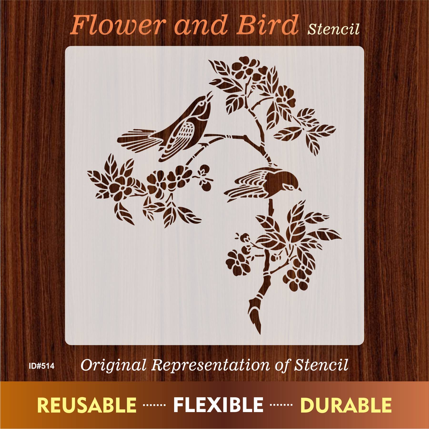 Flower and Bird Stencil Used for Wall Painting Scrapbook Coloring Embo ...