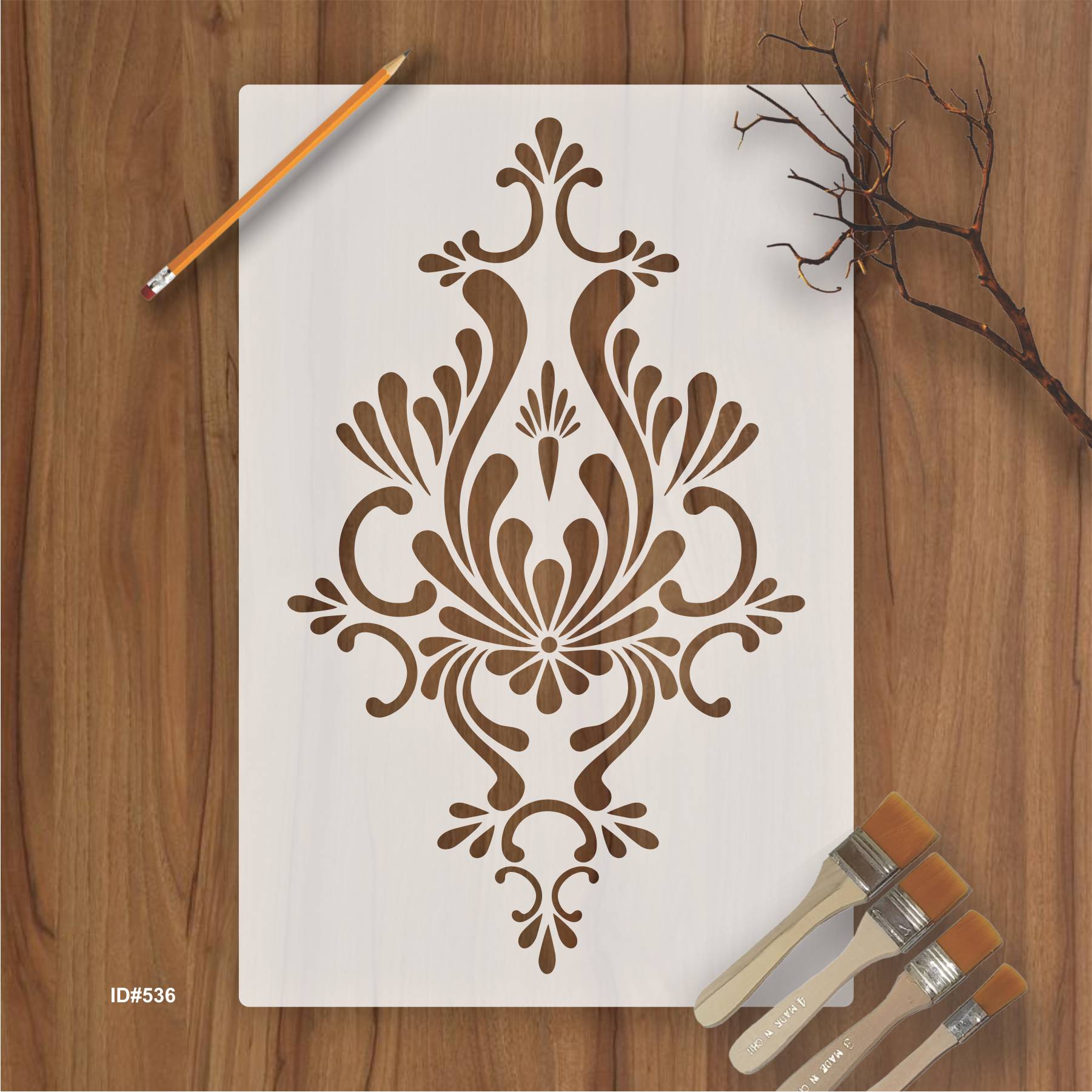 Element Damask Stencil for Wall Painting Scrapbook Coloring Embossing ...