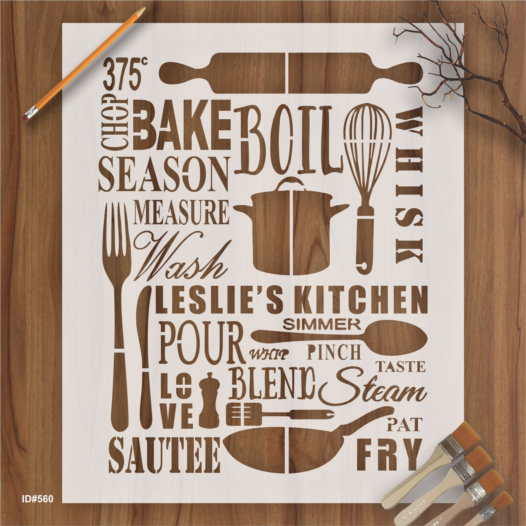 Kitchen Rules Stencil for Wall Painting Scrapbooking Coloring Embossin ...