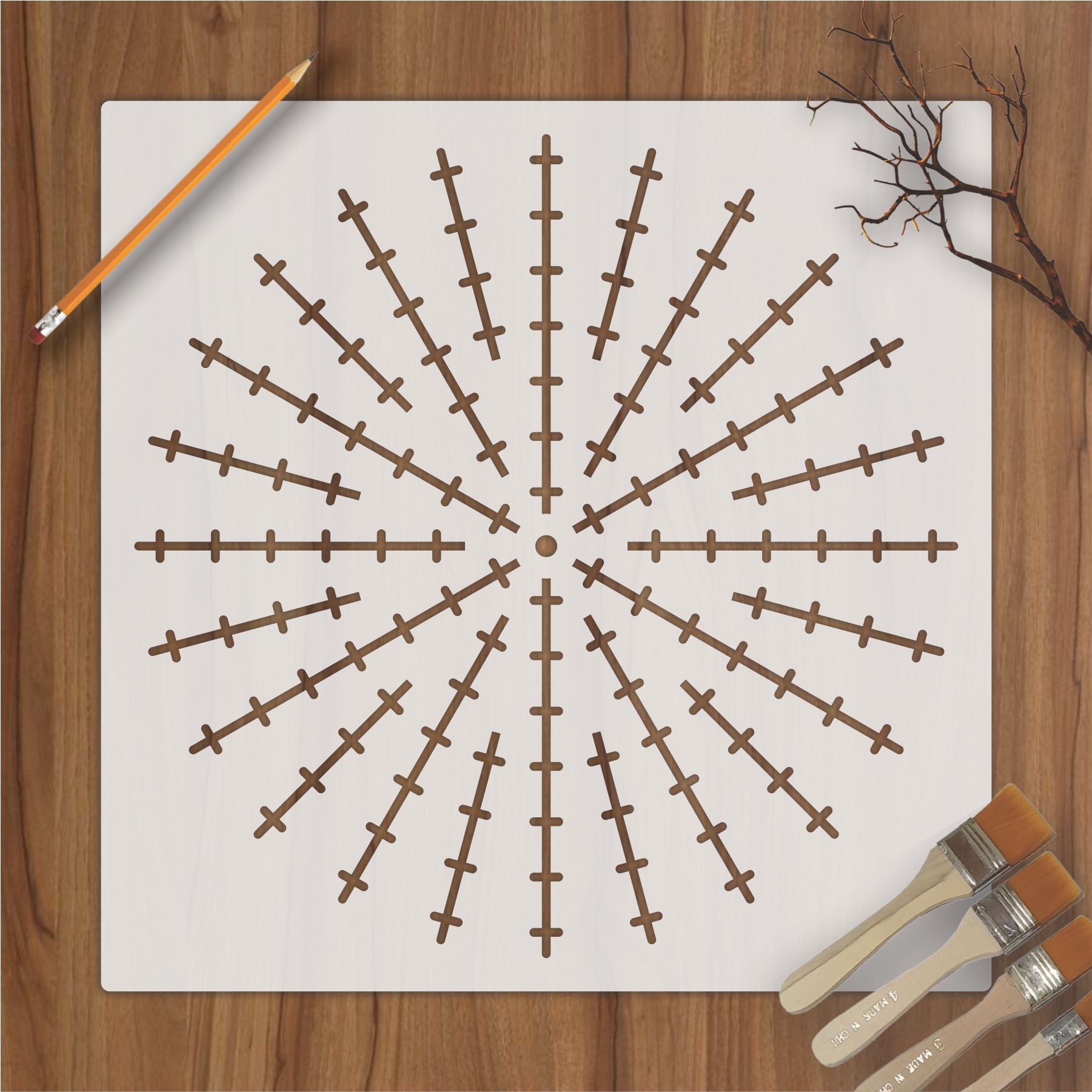 Geometric line pattern stencil Tools for DIY Craft Furniture Wood Canv ...