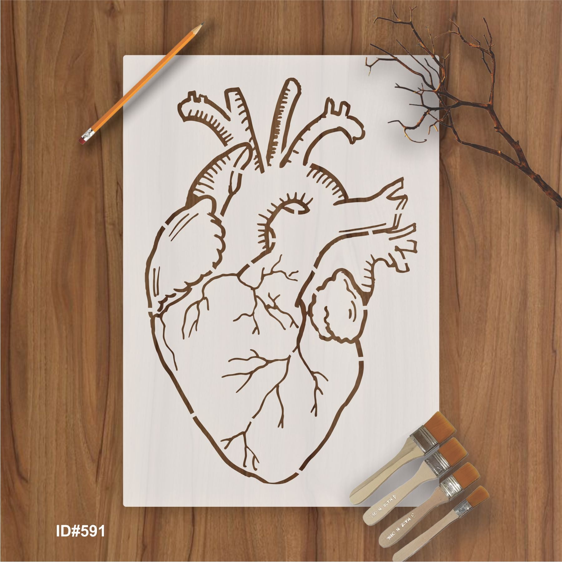 Doodle Anatomical Heart Stencil Drawing Template Embossing Craft Acces ...