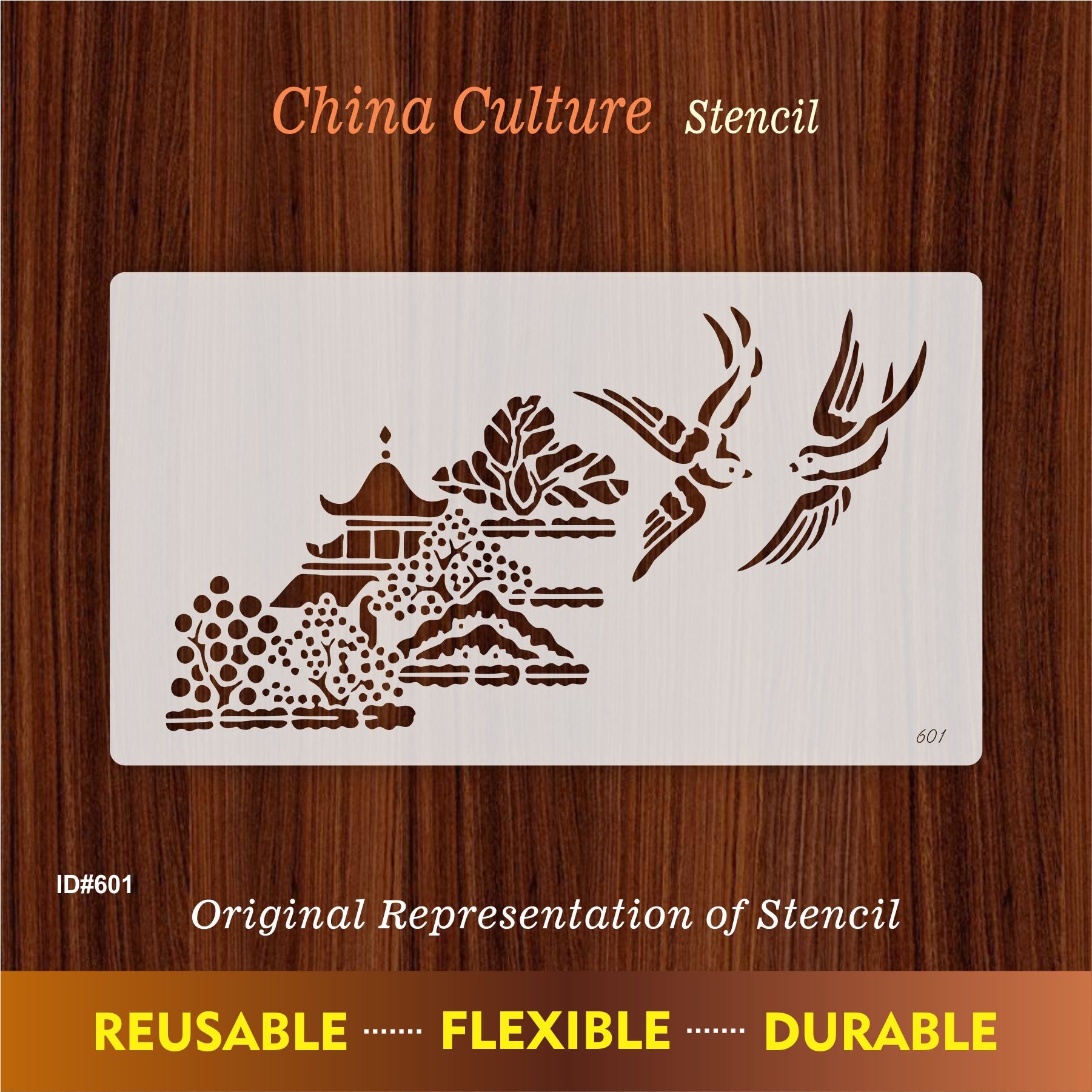 Traditional Pagoda Landscape Stencil for Wall, Wood & Fabric Art – Asi ...