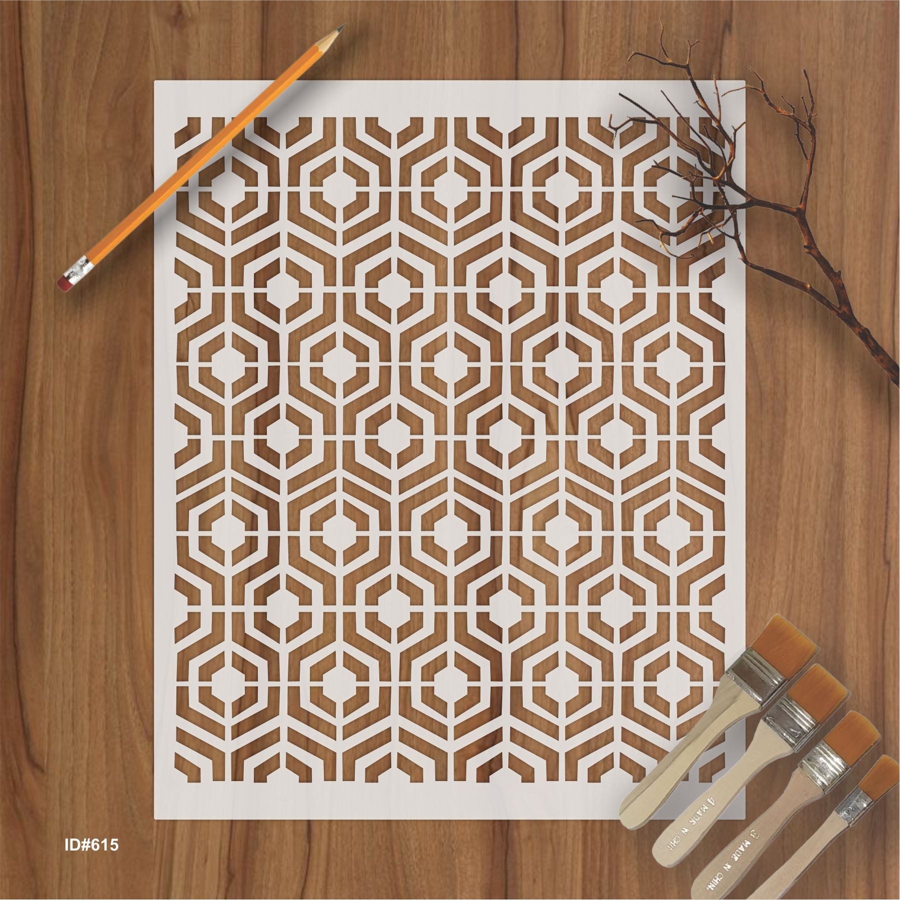 Hexagonal Lattice Pattern Stencil for Painting Scrapbook Coloring Embo ...