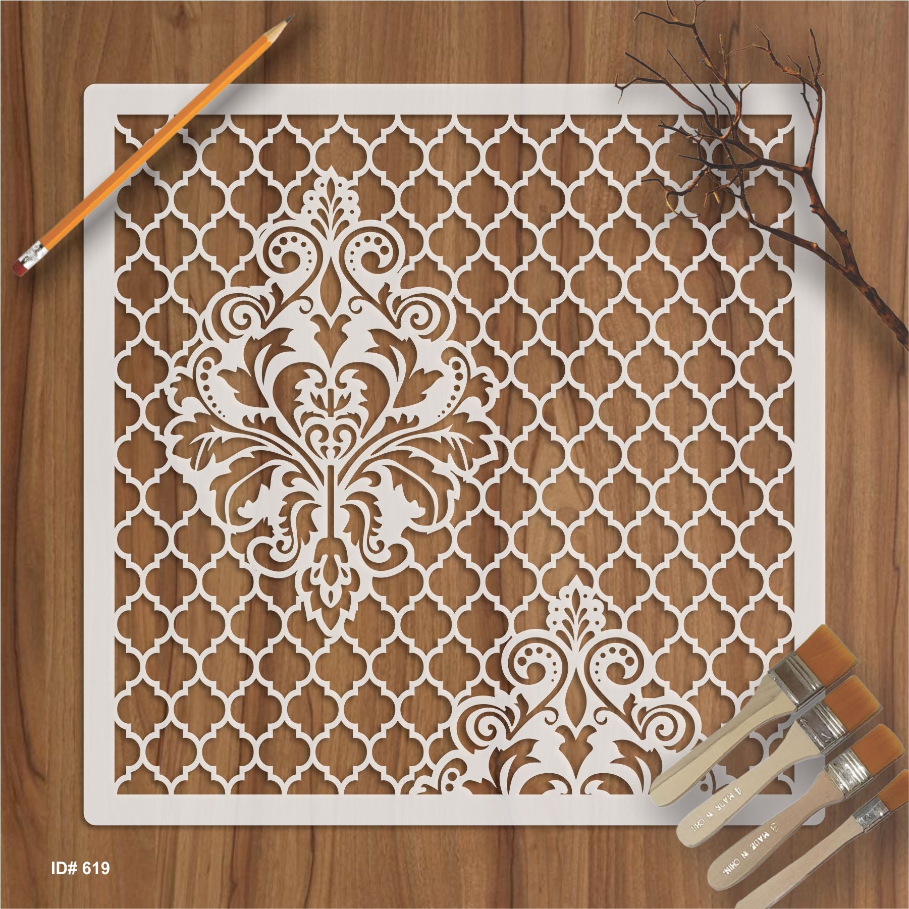 Royal Rococo Moroccan Pattern DIY Layering Stencils Wall Painting Scra ...