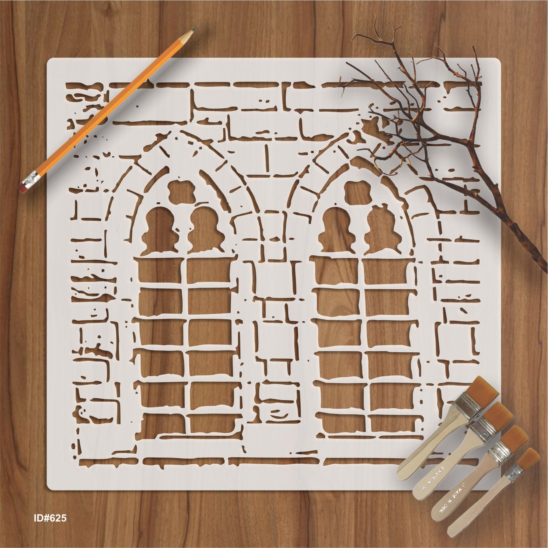 Gothic Window Stencil Painting Scrapbook Coloring Embossing Album Deco ...