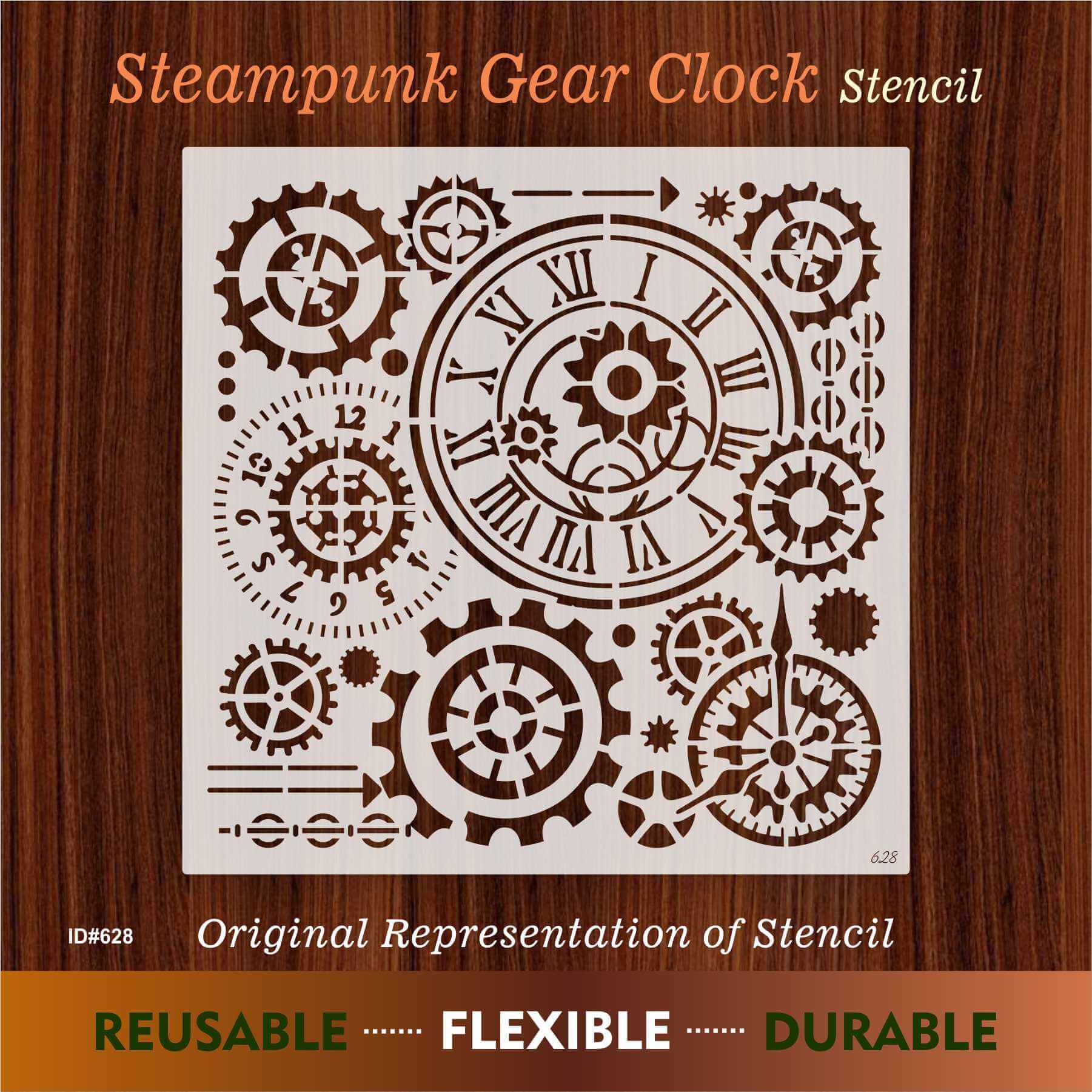 Steampunk Gear Clock Stencils Wall Painting Scrapbook Coloring Embossi ...
