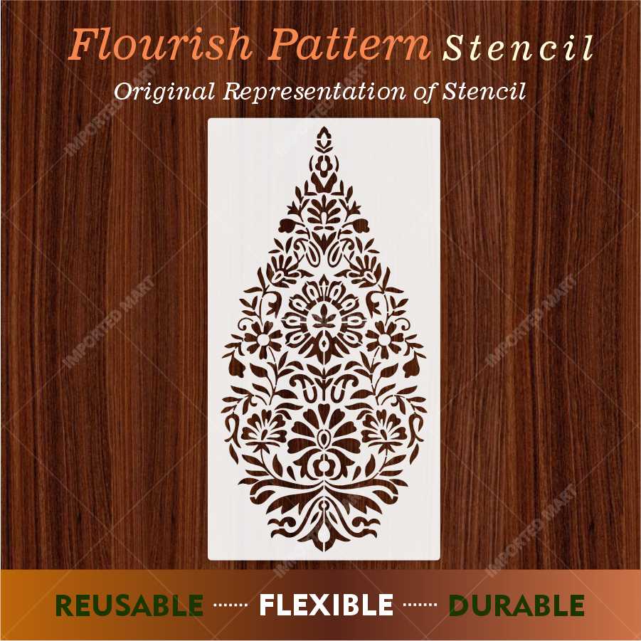 Seamless Traditional Motif Wall Stencil – Classic Repeating Pattern ID ...