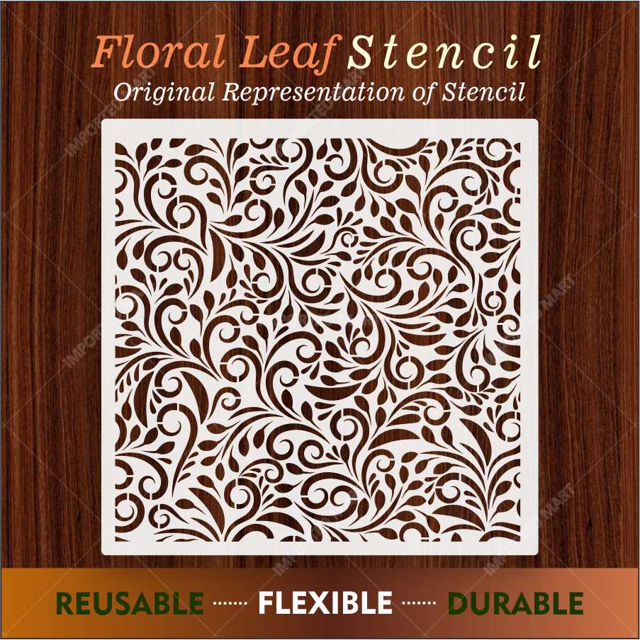 Ivy Leaf Floral Pattern Stencil – Elegant Botanical Wall Design ID#657 ...