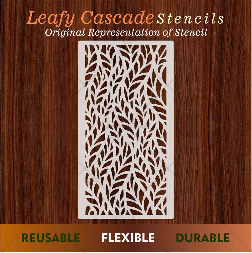 Organic Leaf Flow Stencil for Wall, Wood & Fabric Art – Nature-Inspire ...