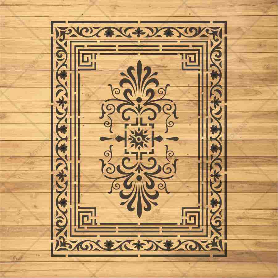 Classic Vintage Floral Frame Stencil for Wall, Floor & Furniture Decor ...