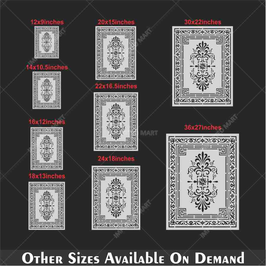 Classic Vintage Floral Frame Stencil for Wall, Floor & Furniture Decor ...