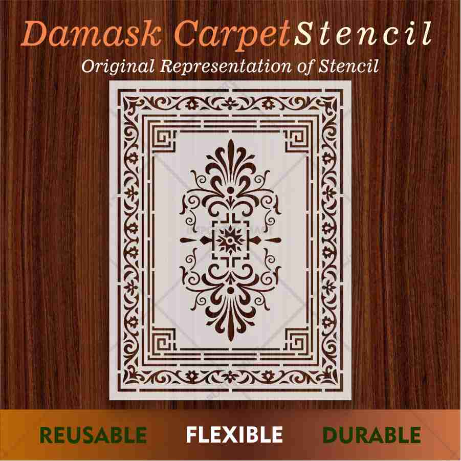 Classic Vintage Floral Frame Stencil for Wall, Floor & Furniture Decor ...