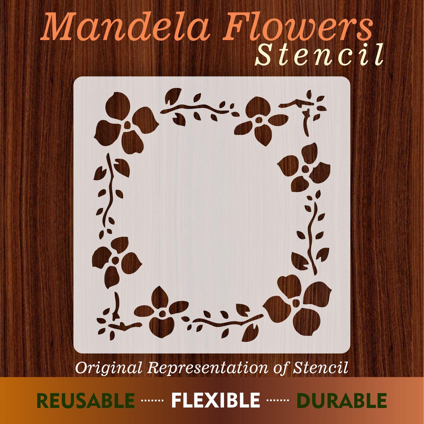 Mandela Flowers Circle Stencil , Wall Stencils For wall Painting Art D ...
