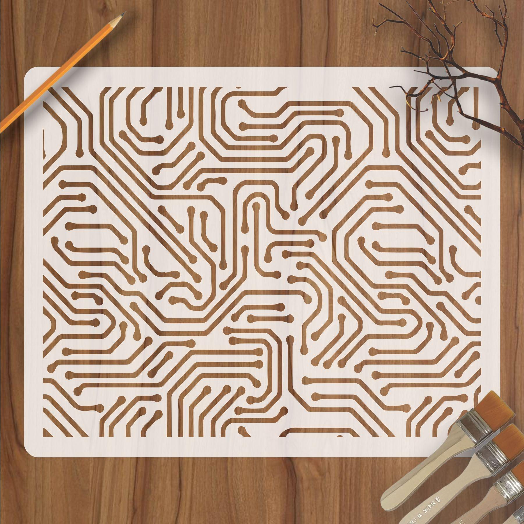 Electrical Circuit Pattern Reusable Stencil for Canvas and wall painti ...