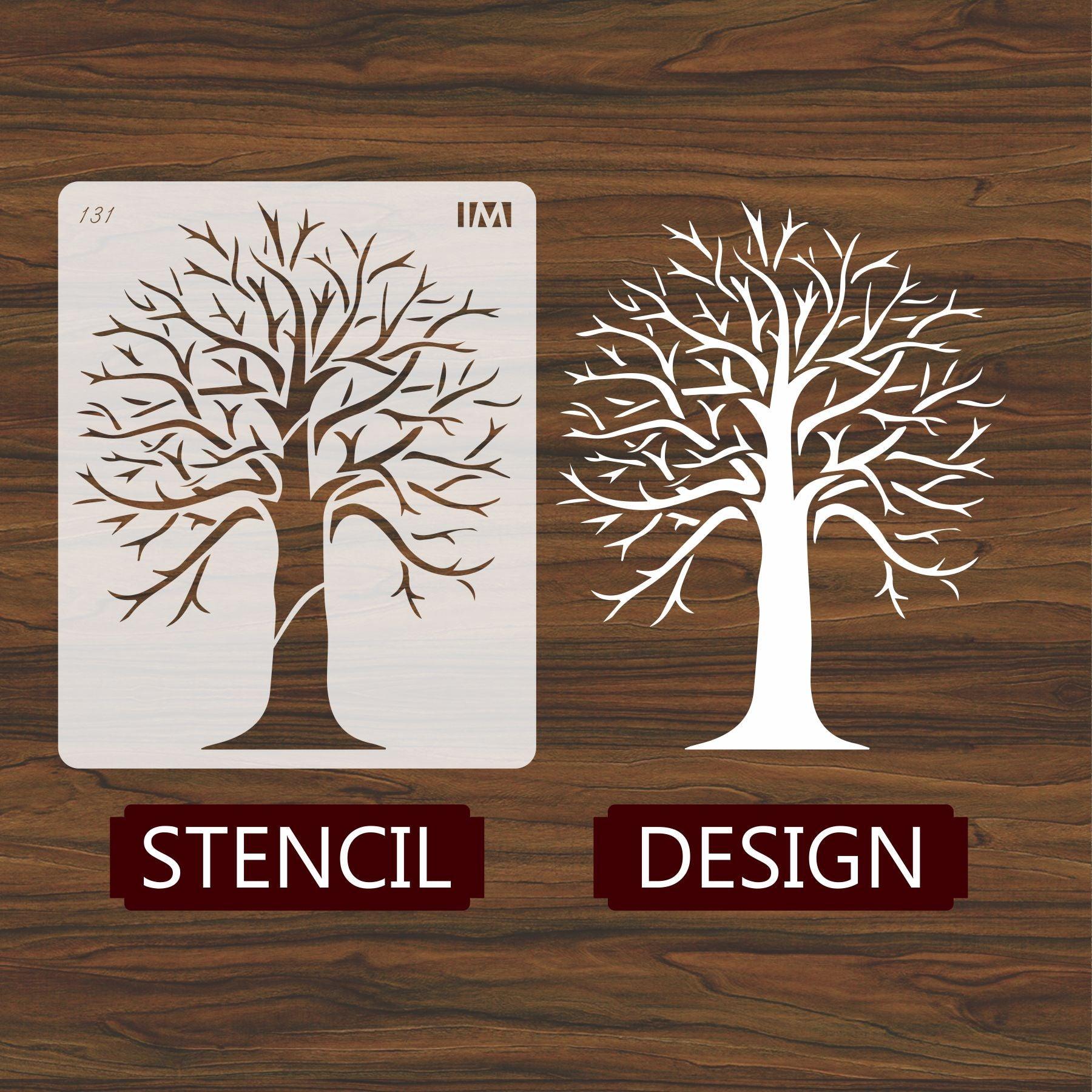 Autumn Tree Reusable Stencil for Canvas and wall painting.ID#131 ...