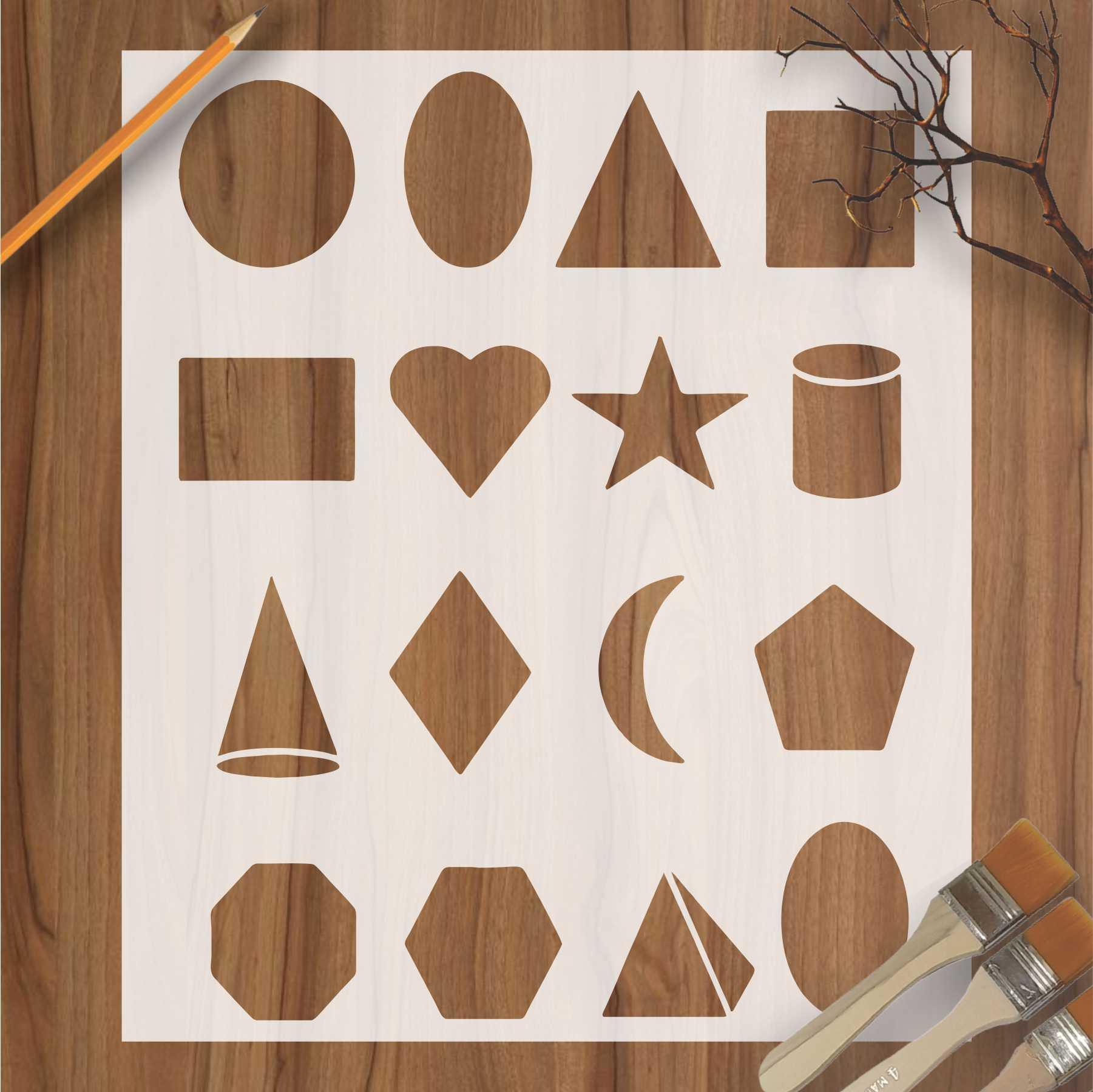 Basic Geomatric Shapes Reusable Stencil For Canvas And Wall Painting.I ...