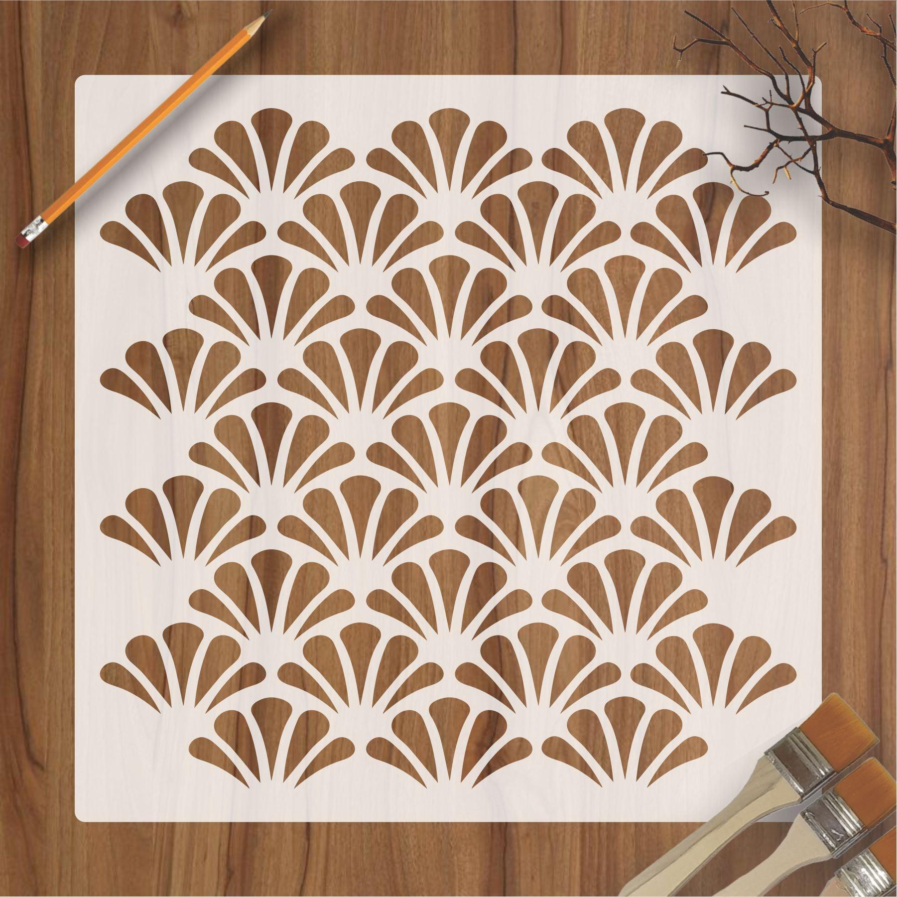 Seamless Geometric Pattern Reusable Stencil For Canvas And Wall Painti ...