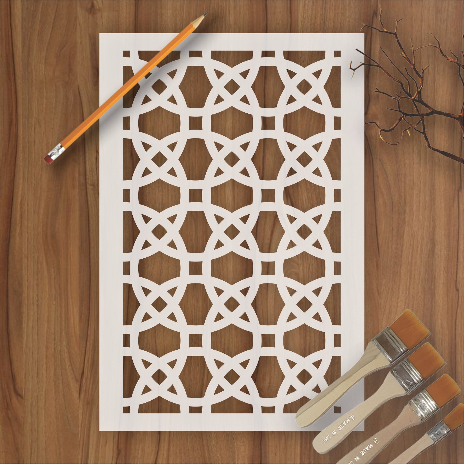 Chain Link Pattern Reusable Stencil For Canvas And Wall Painting.ID#21 ...
