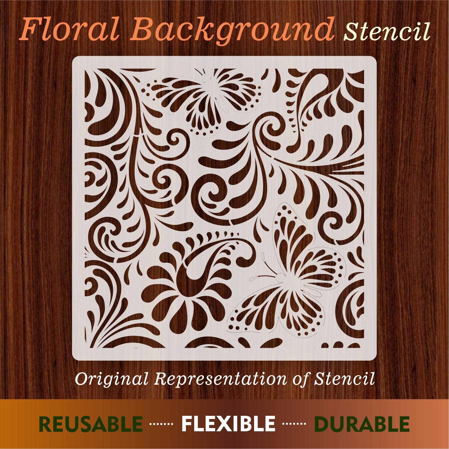 Foral 3d seamless pattern Reusable Stencil For Canvas And Wall Paintin ...