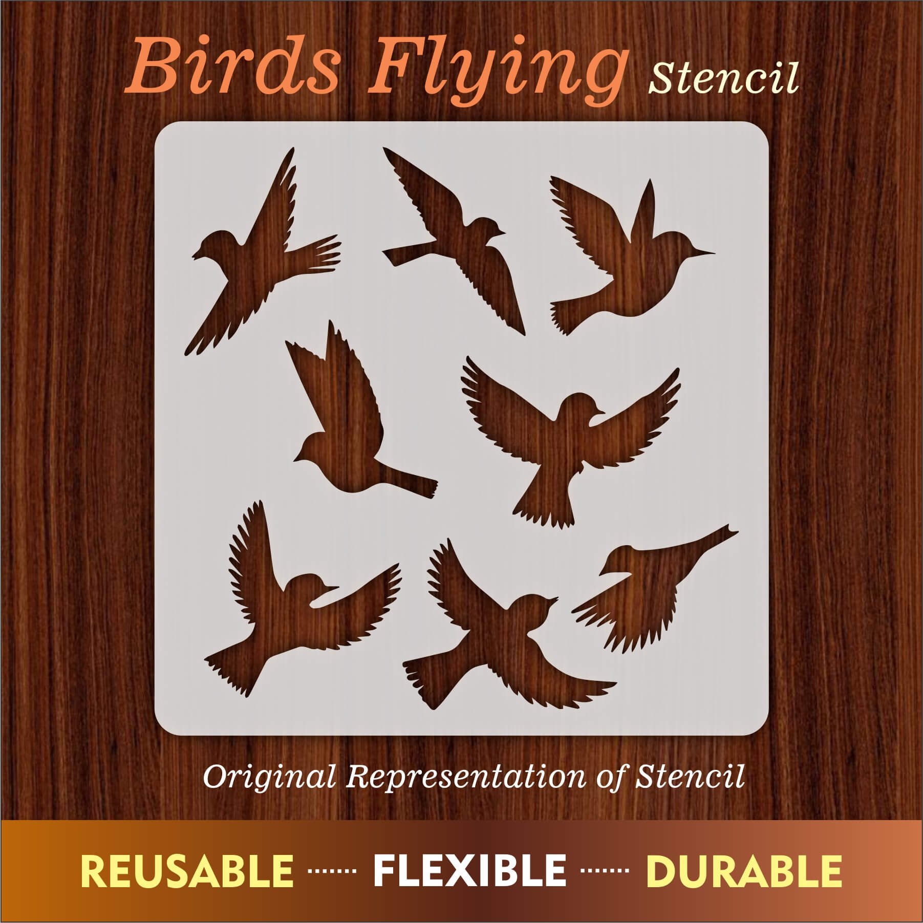 Birds Flying Reusable Stencil For Canvas And Wall Painting.ID#231 ...