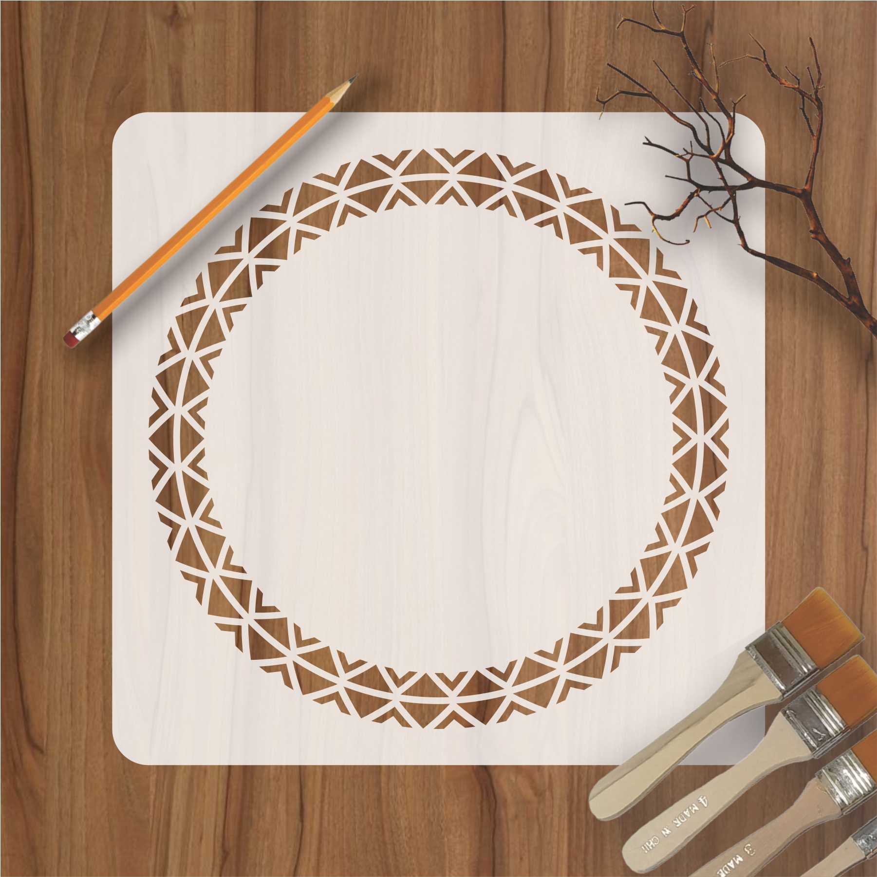 Round Border Reusable Stencil For Canvas And Wall Painting.ID#246 ...