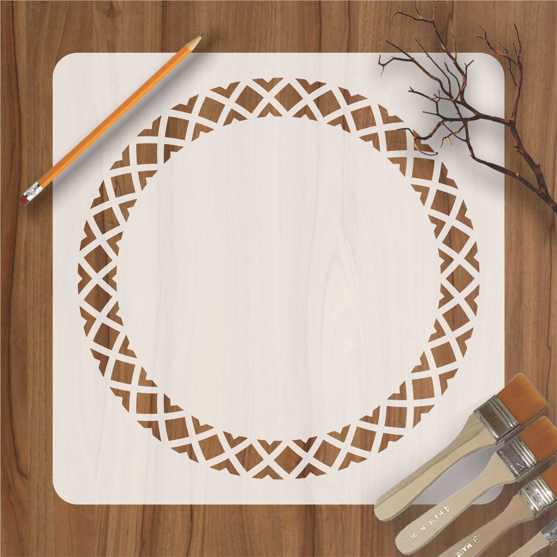 Round Mandala Border Reusable Stencil For Canvas And Wall Painting.ID ...