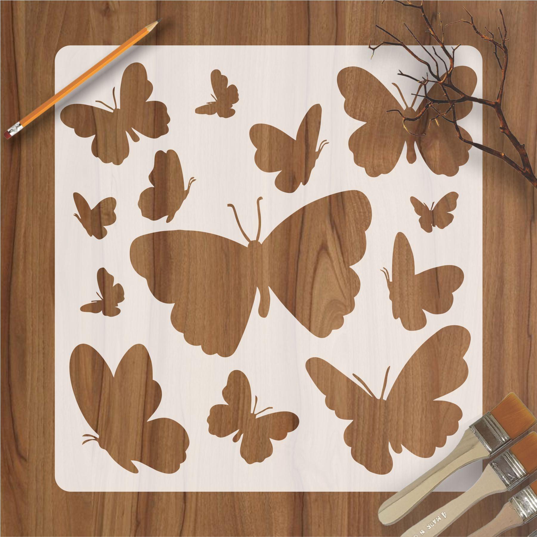 Butterfly Reusable Stencil for Canvas and wall painting.ID#25 ...