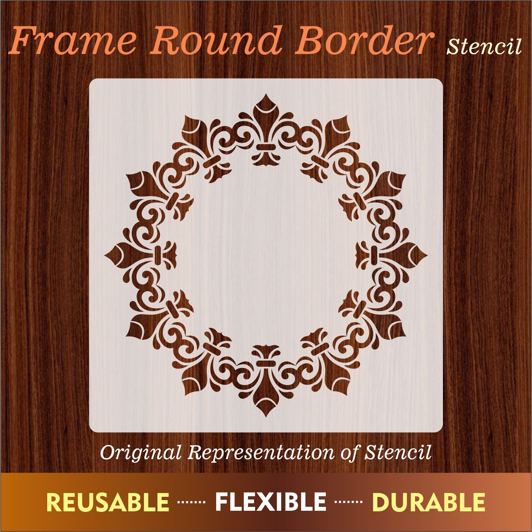 Round Frame Border Mandala Reusable Stencil For Canvas And Wall Painti ...