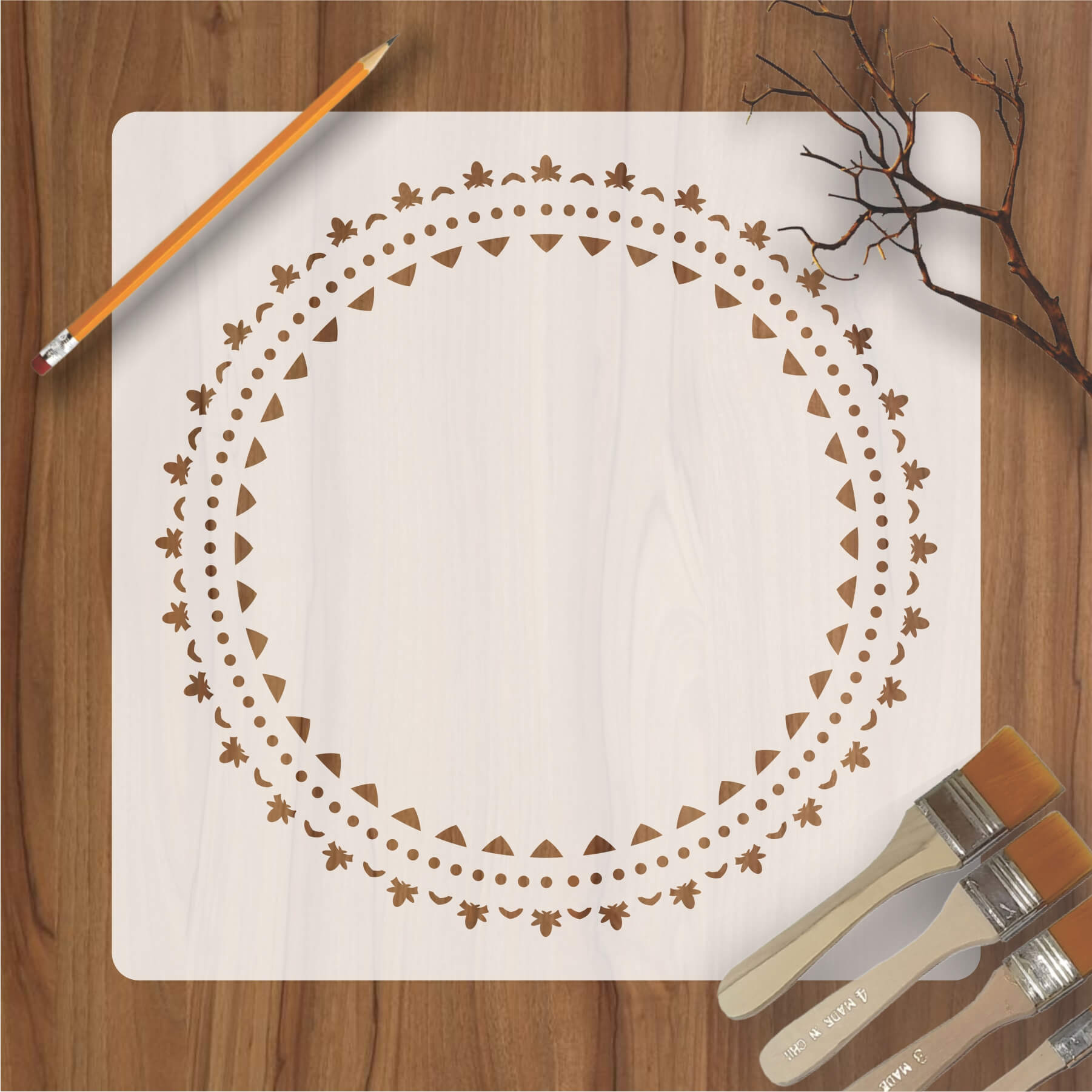 Doted Mandala Round Border Mandala Reusable Stencil For Canvas And Wal ...