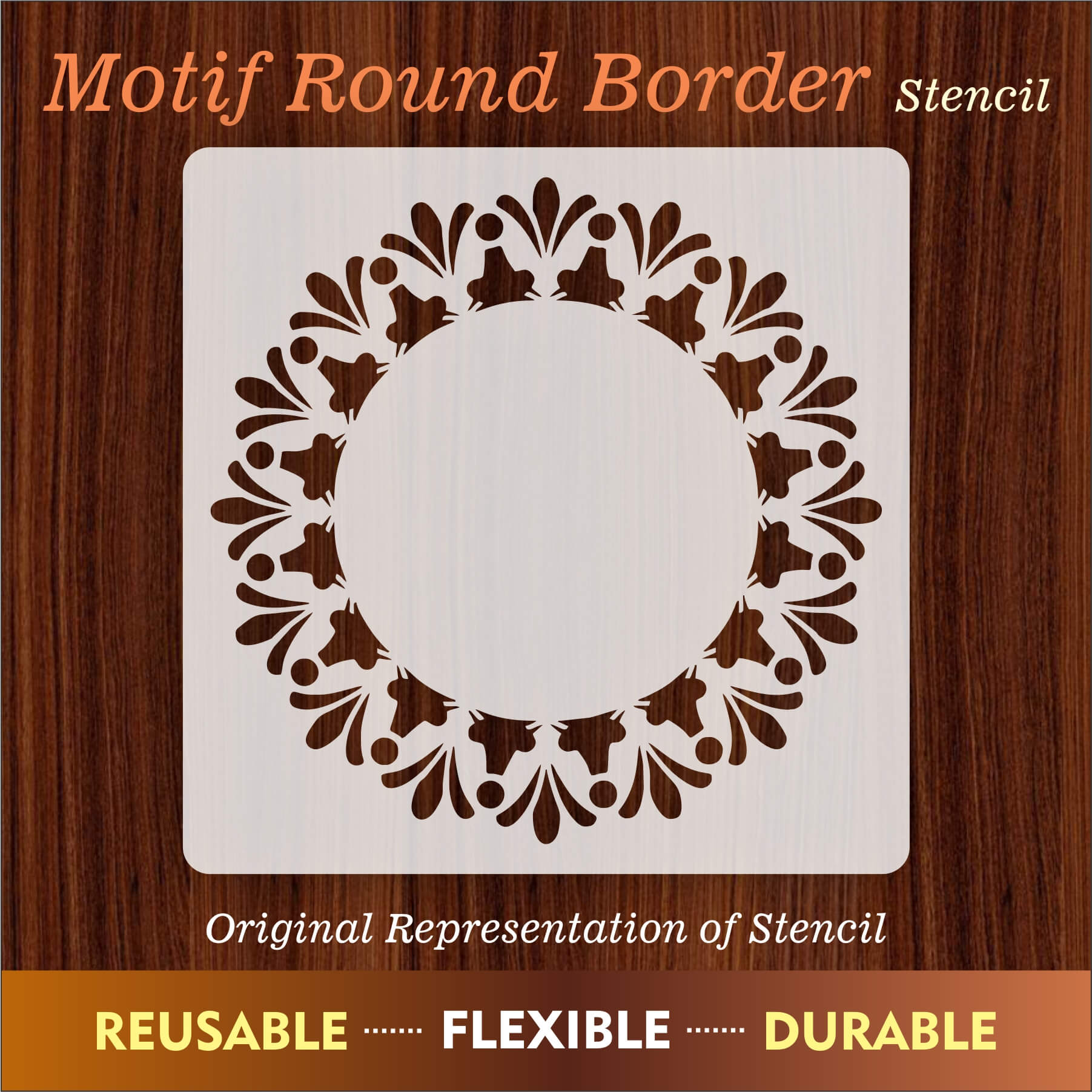 Motif Round Border Reusable Stencil For Canvas And Wall Painting.ID#25 ...