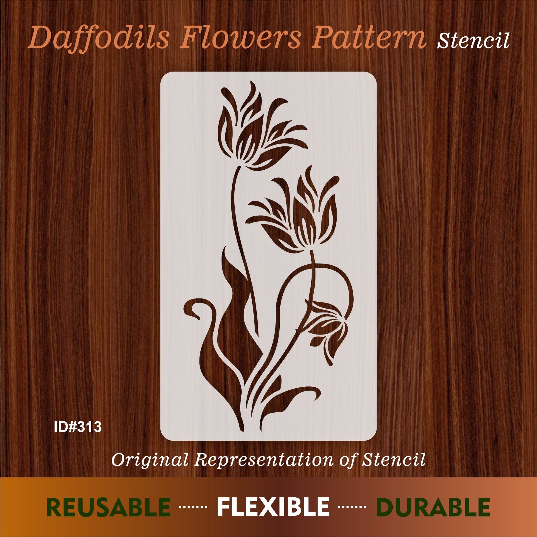 Floral Border Reusable Stencil For Canvas And Wall Painting.ID# 313 ...