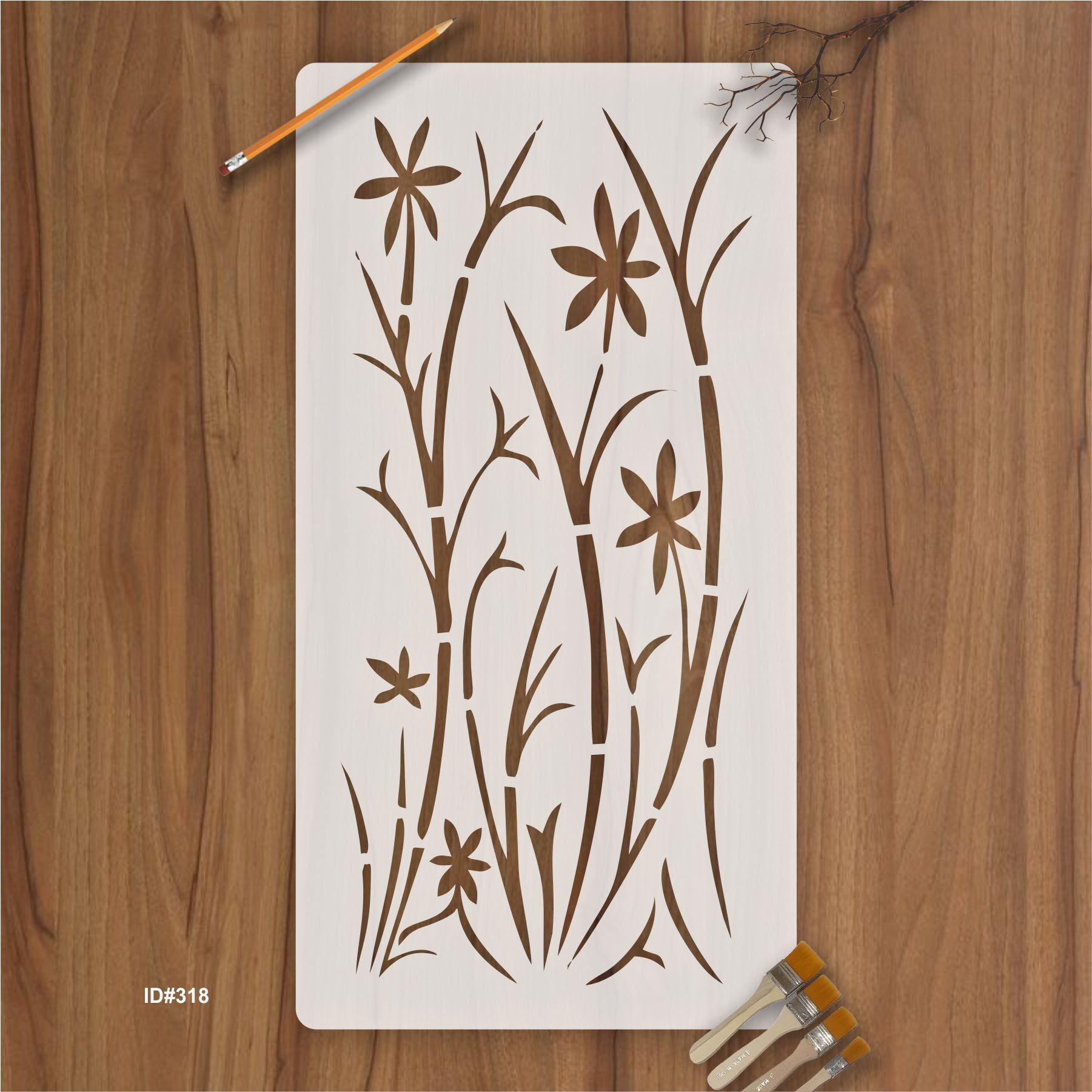 Flower Plant stencil Reusable Stencil For Canvas And Wall Painting.ID ...