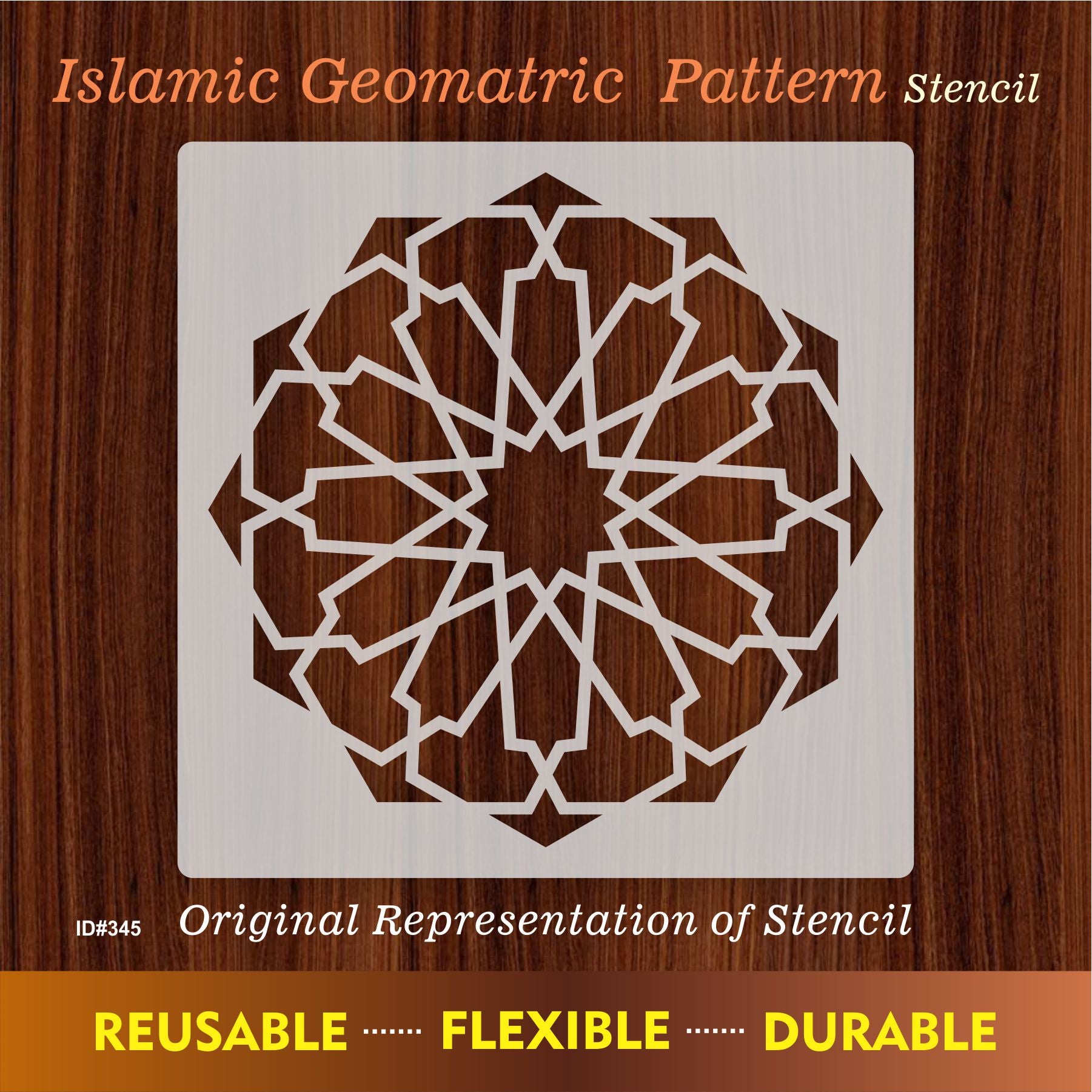 Islamic Art Geometric Design Stencil Reusable Stencil For Canvas And W ...