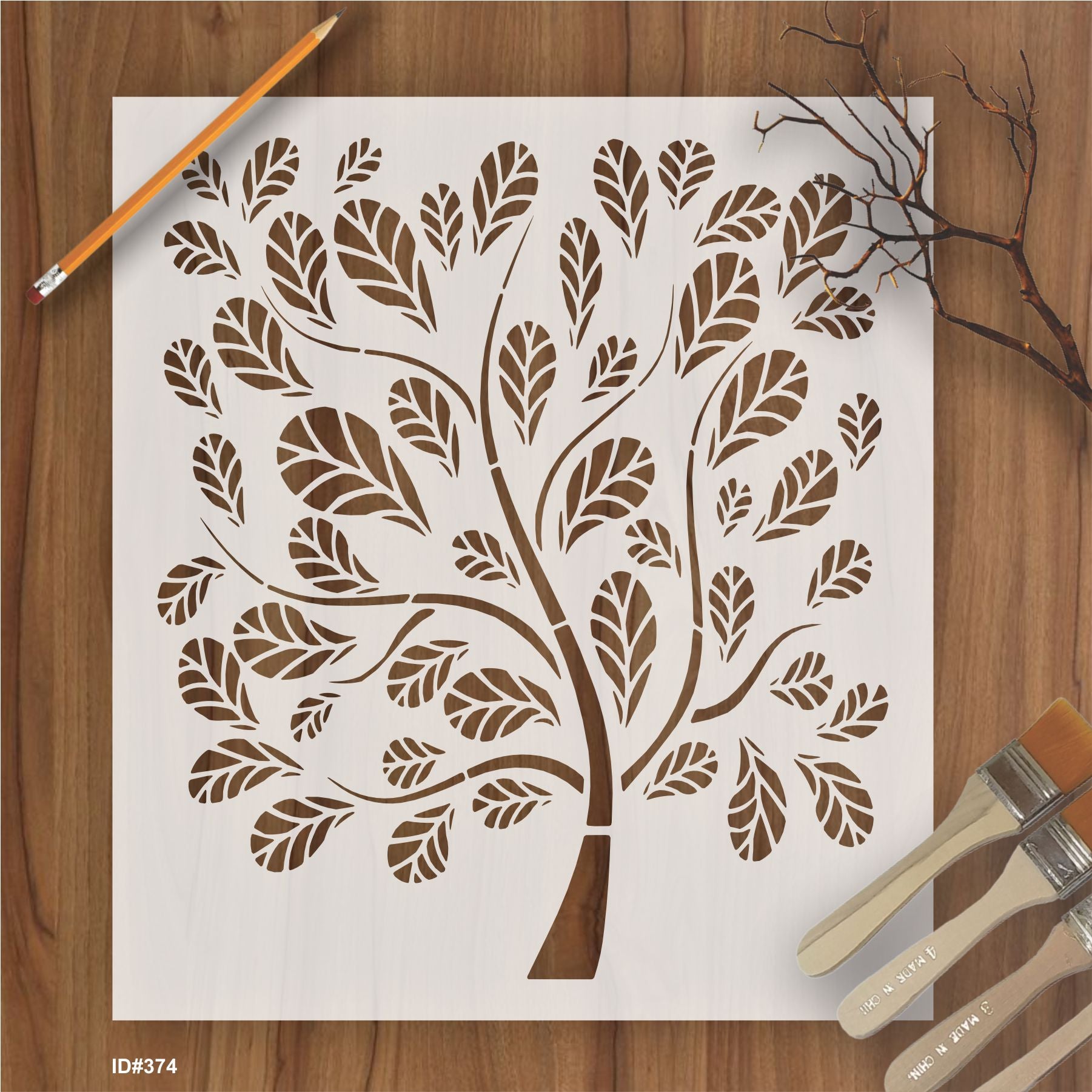 Tree Leaves Pattren Stencil Reusable Stencil For Canvas And Wall Paint ...