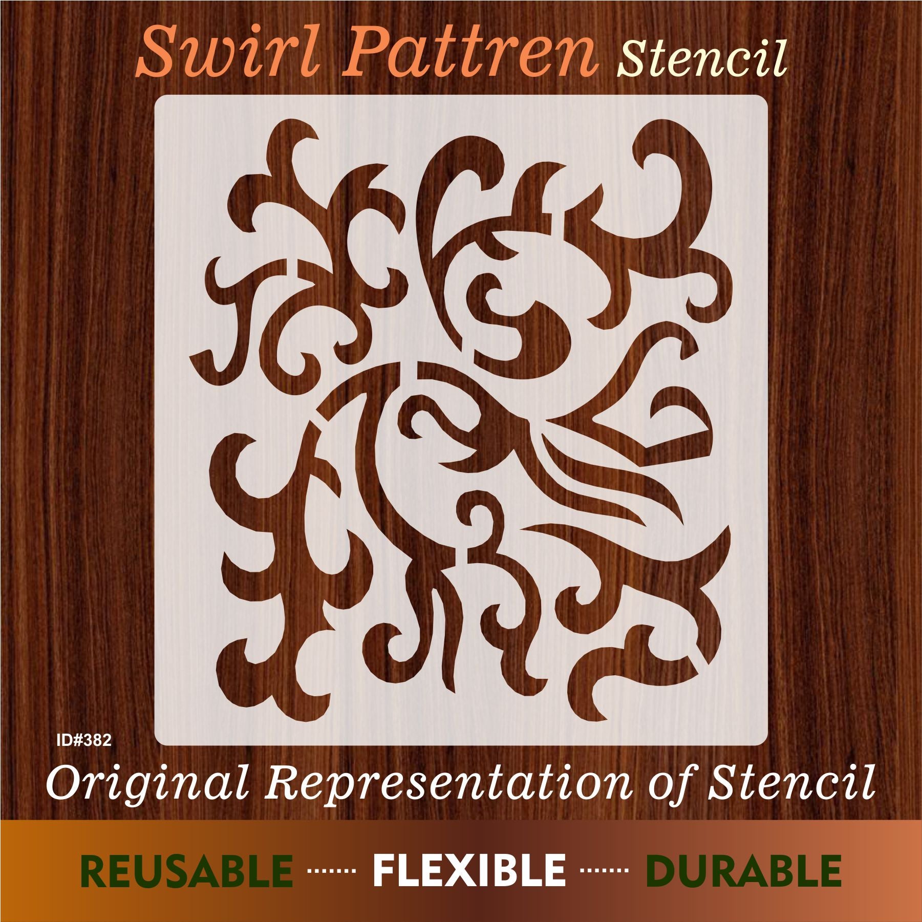 Swirl Pattren Stencil Reusable Stencil For Canvas And Wall Painting.ID ...