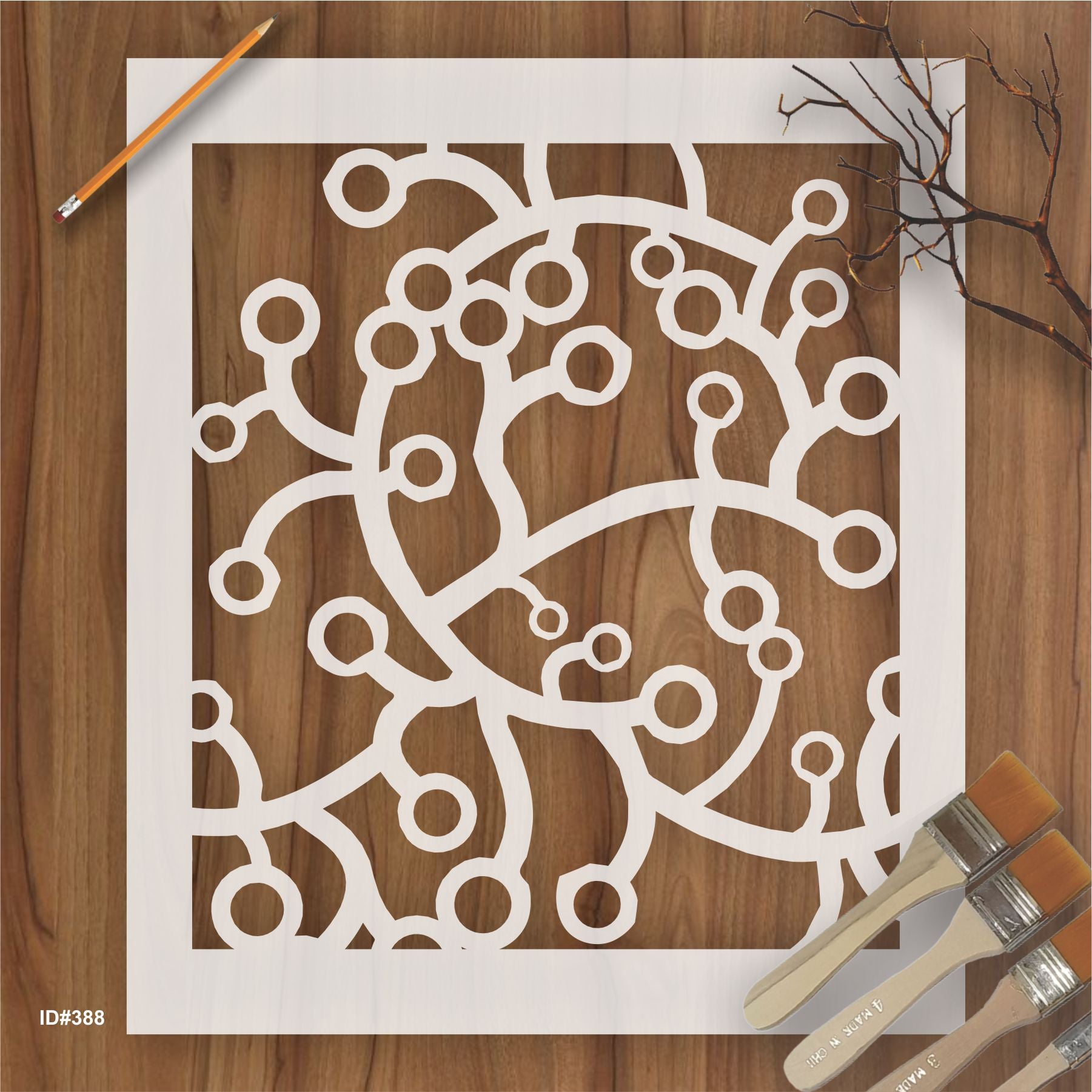 Round Abstrect Pattern Reusable Stencil For Canvas And Wall Painting.I ...