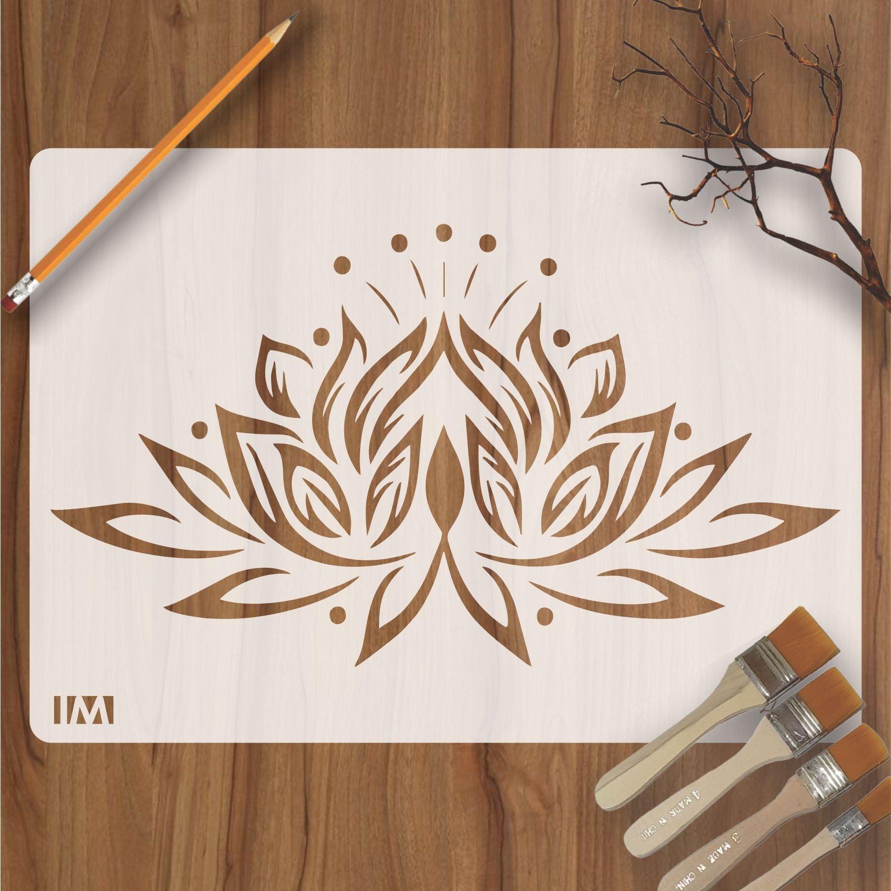 Floral Flower Reusable Stencil for Canvas and wall painting.ID#42 ...