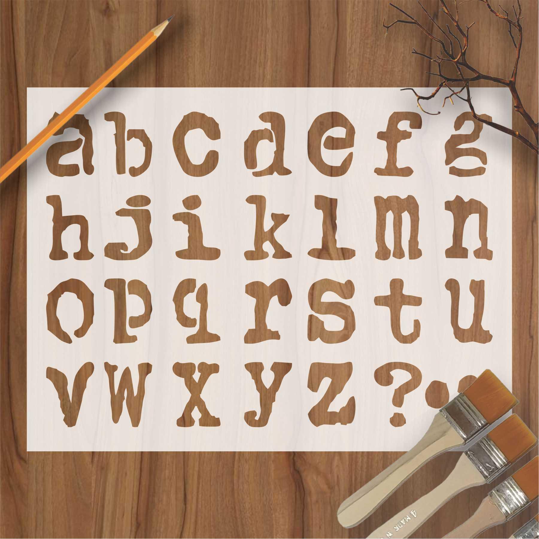 English Small Alphabets Reusable Stencil for Canvas and wall painting ...