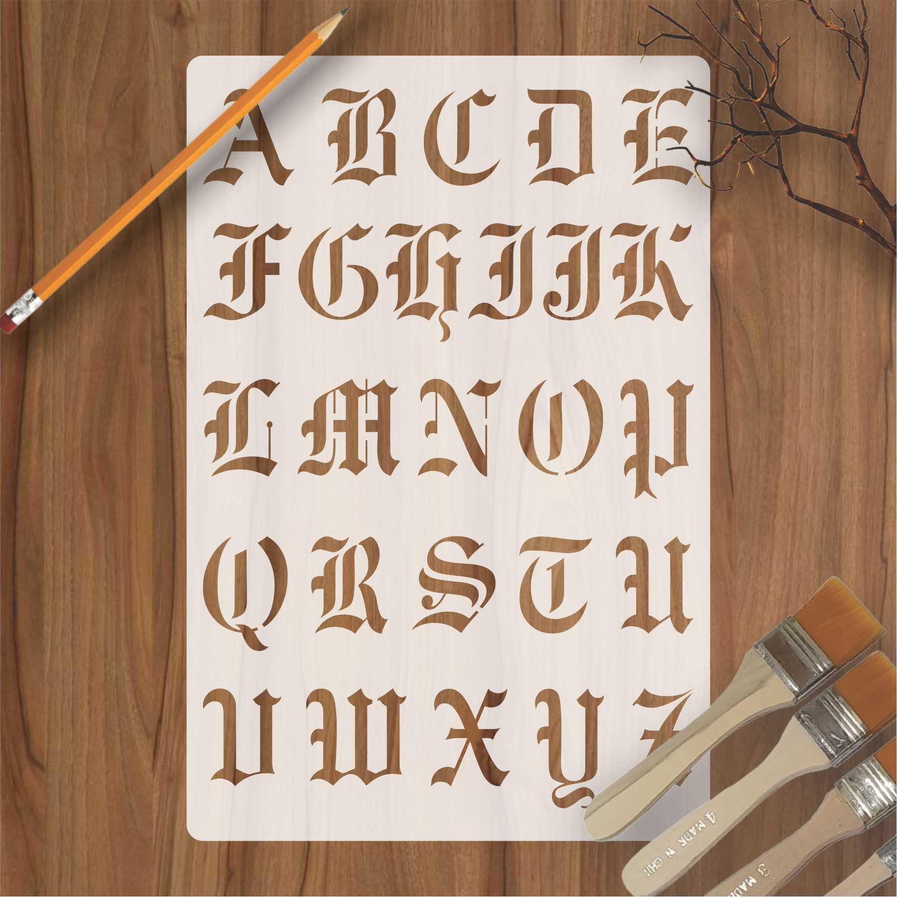 English Capital Alphabets Reusable Stencil for Canvas and wall paintin ...