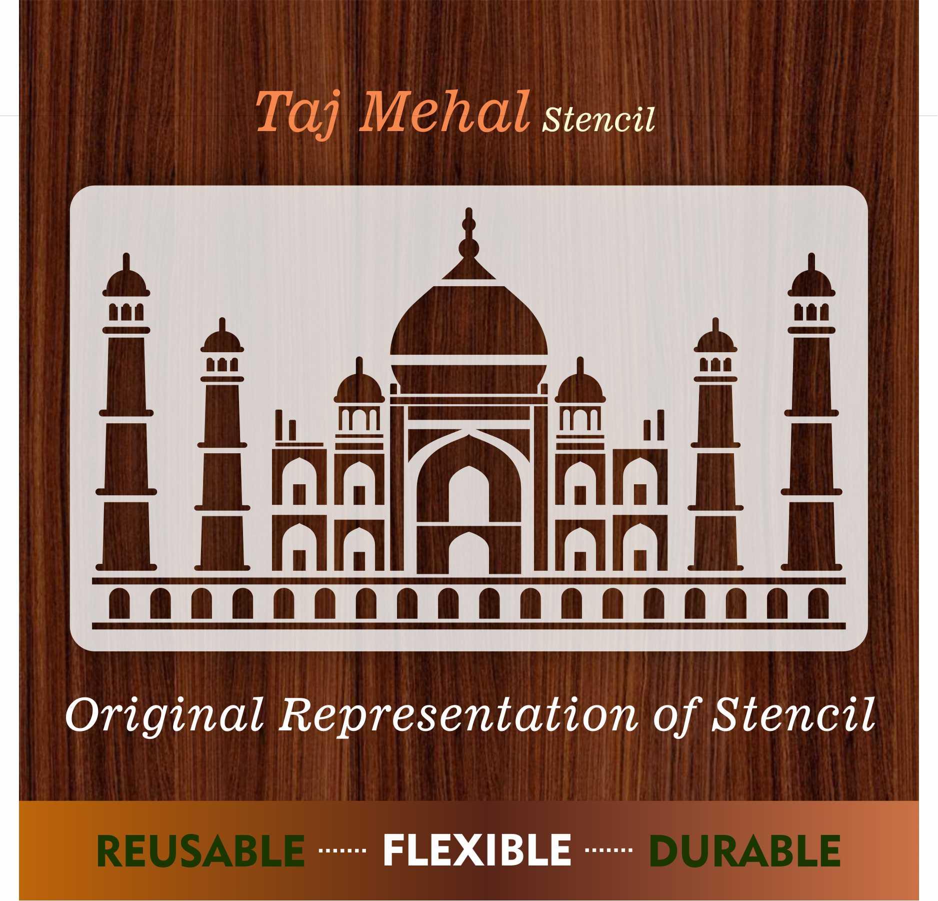 Taj Mehal Reusable Stencil For Canvas And Wall Painting.ID# 450 ...