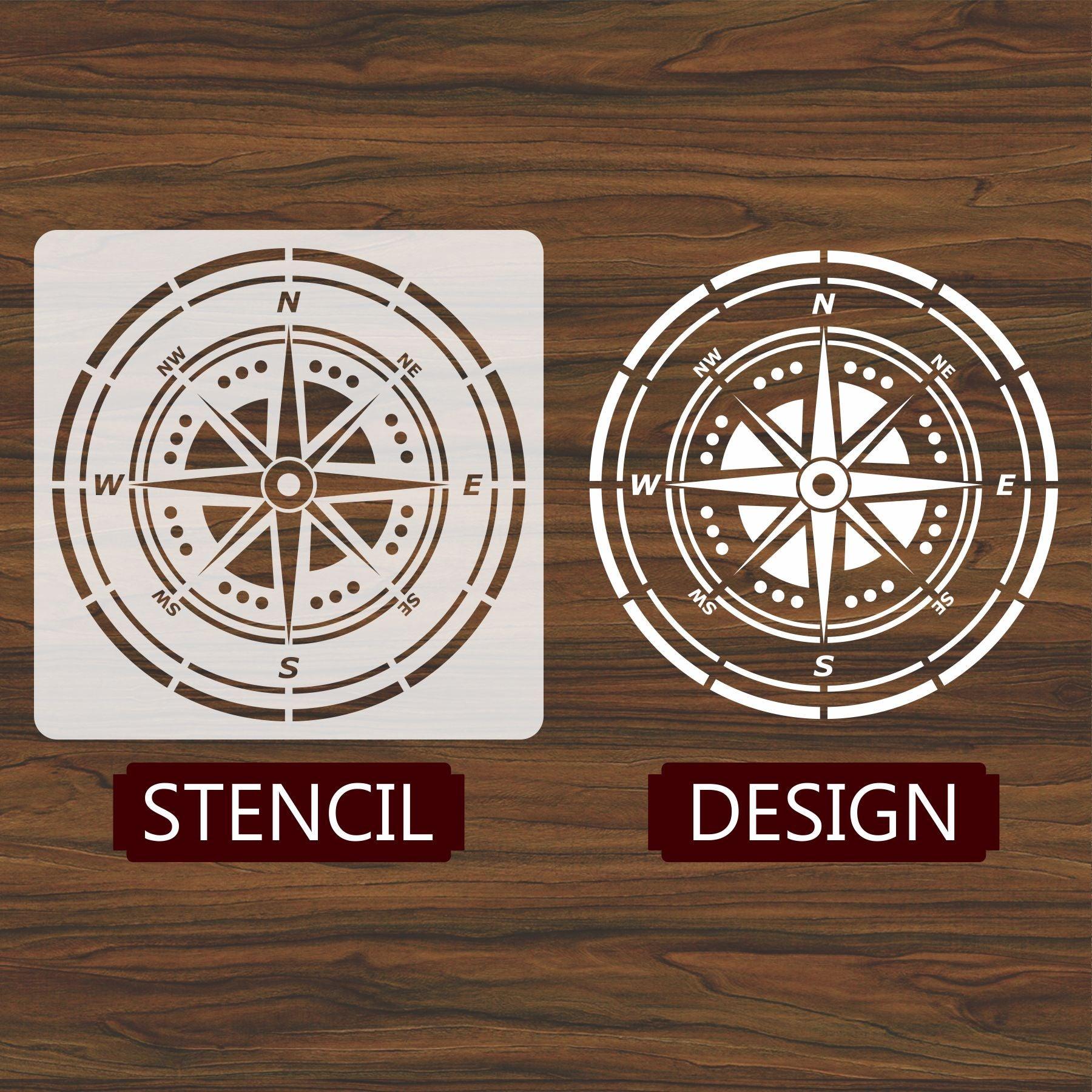 Compass Reusable Stencil For Canvas And Wall Painting – imartdecor.com