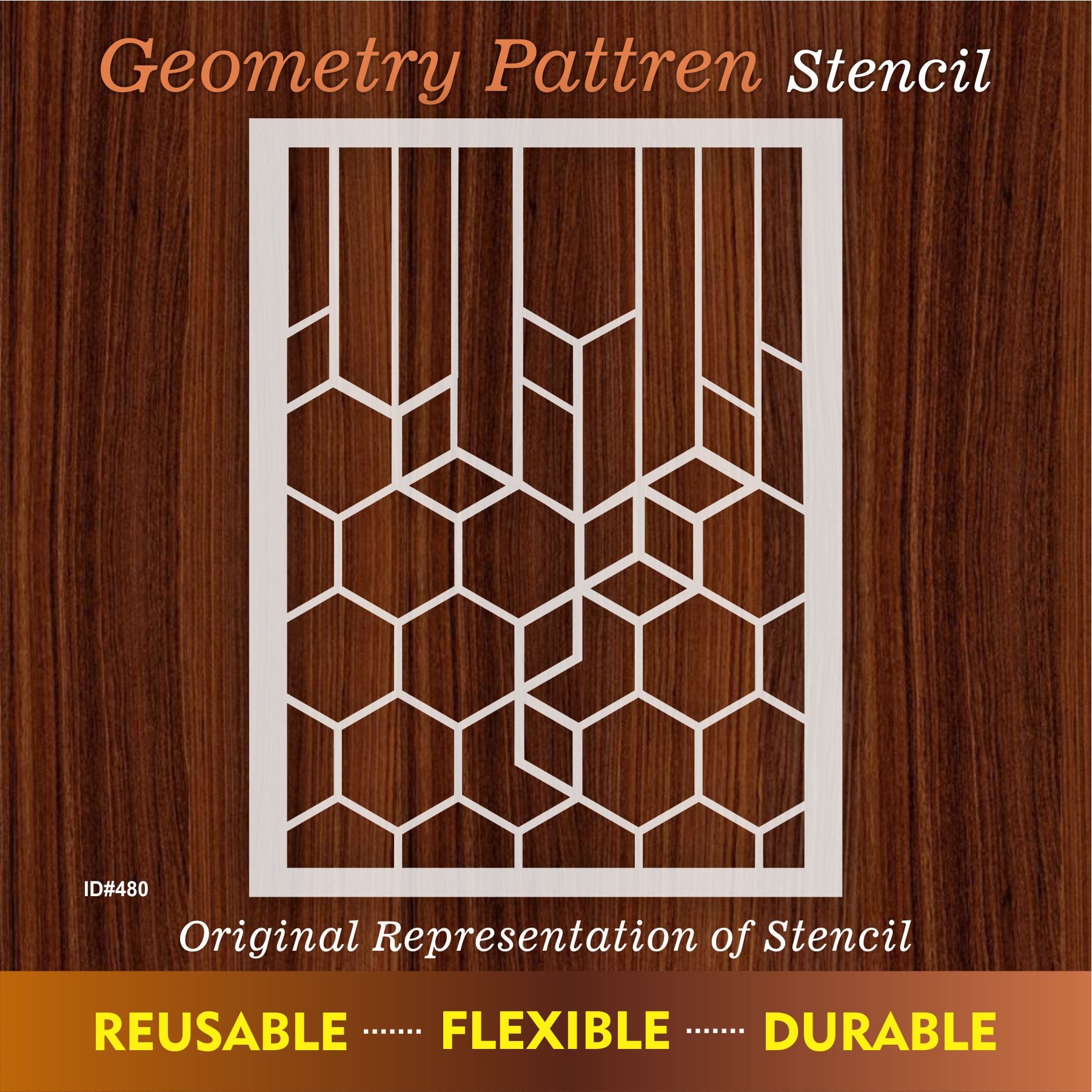 Geometry Pattren Reusable Stencil For Canvas And Wall Painting. ID #48 ...