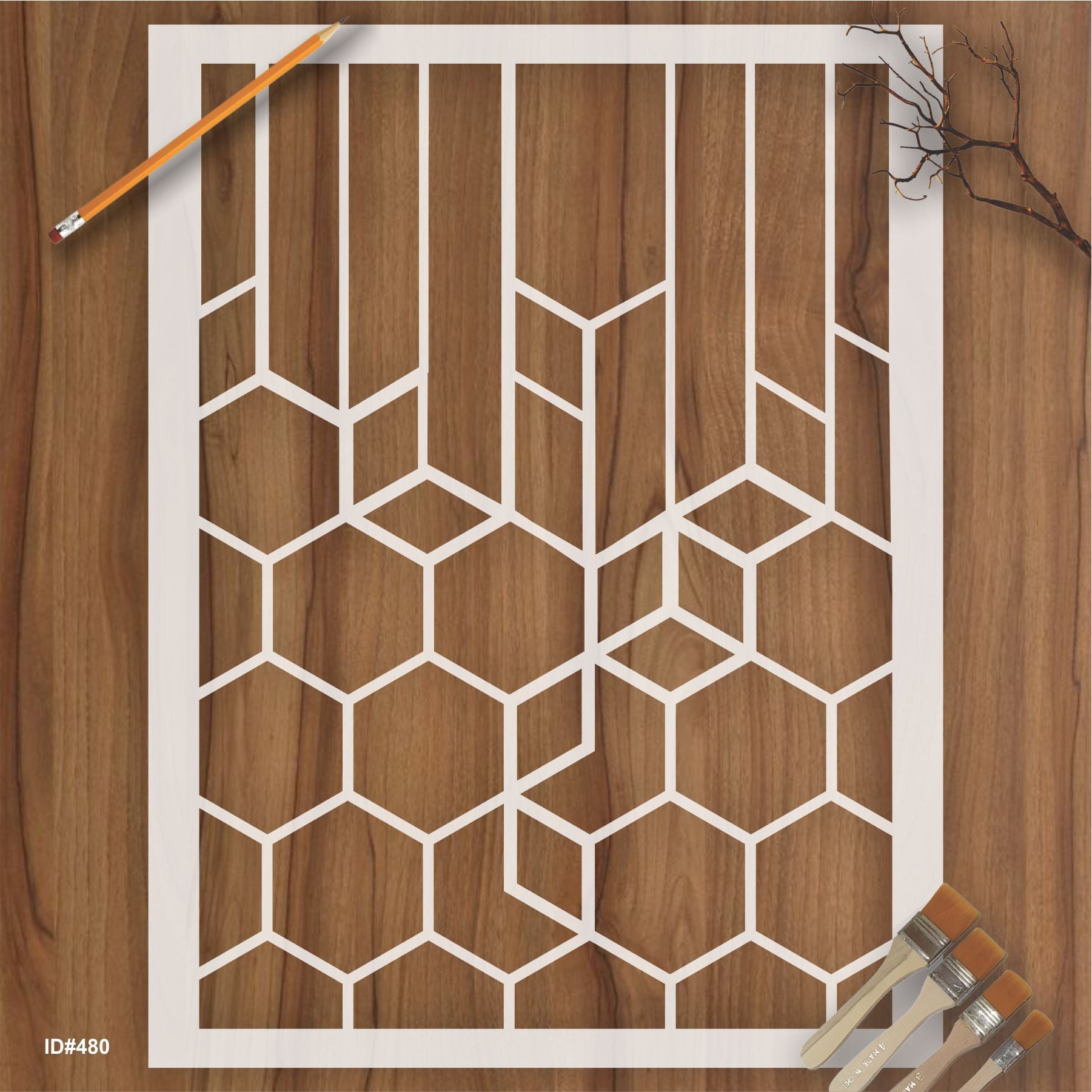 Geometry Pattren Reusable Stencil For Canvas And Wall Painting. ID #48 ...