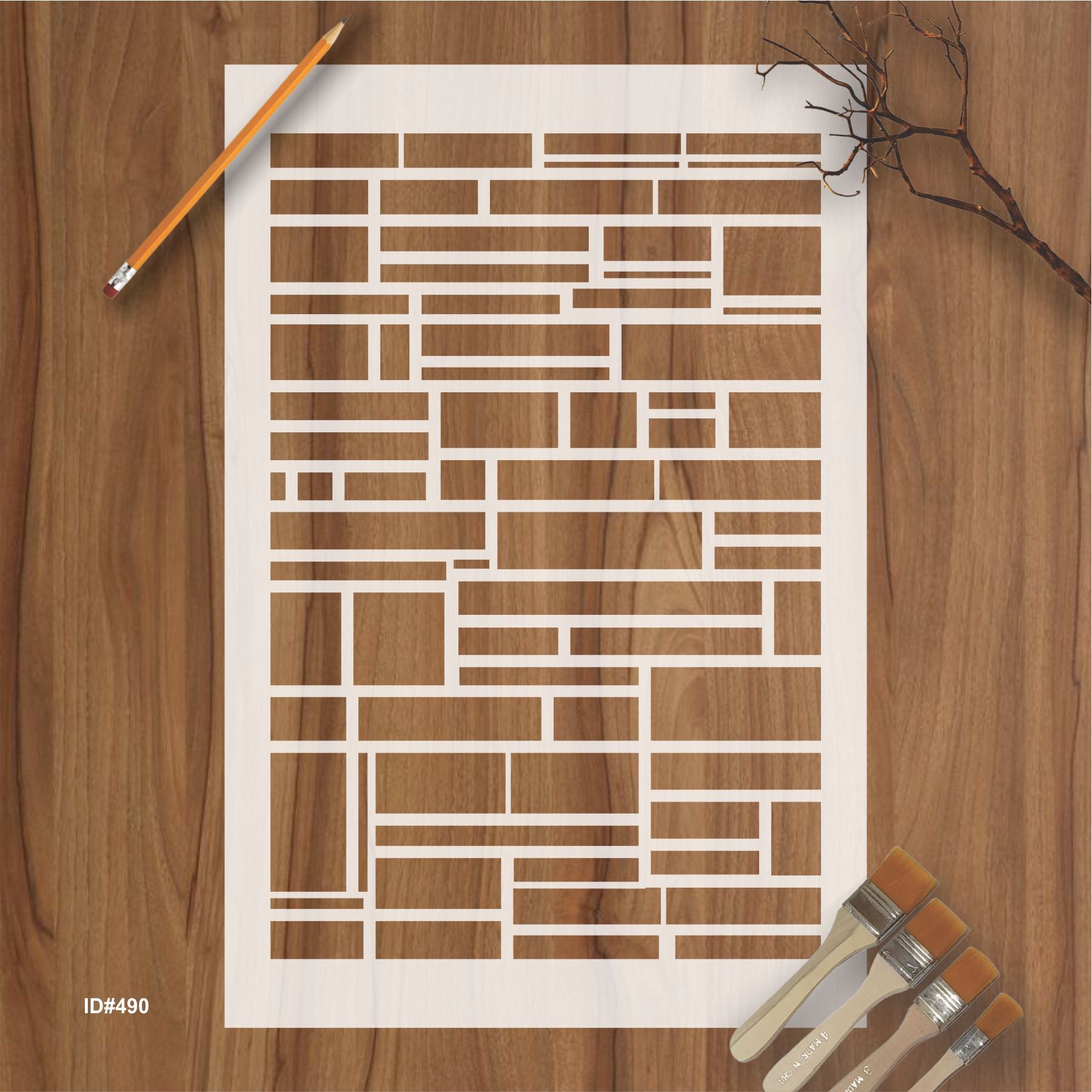 Ractangle Pattren Stencil For Canvas And Wall Painting.ID #490 ...