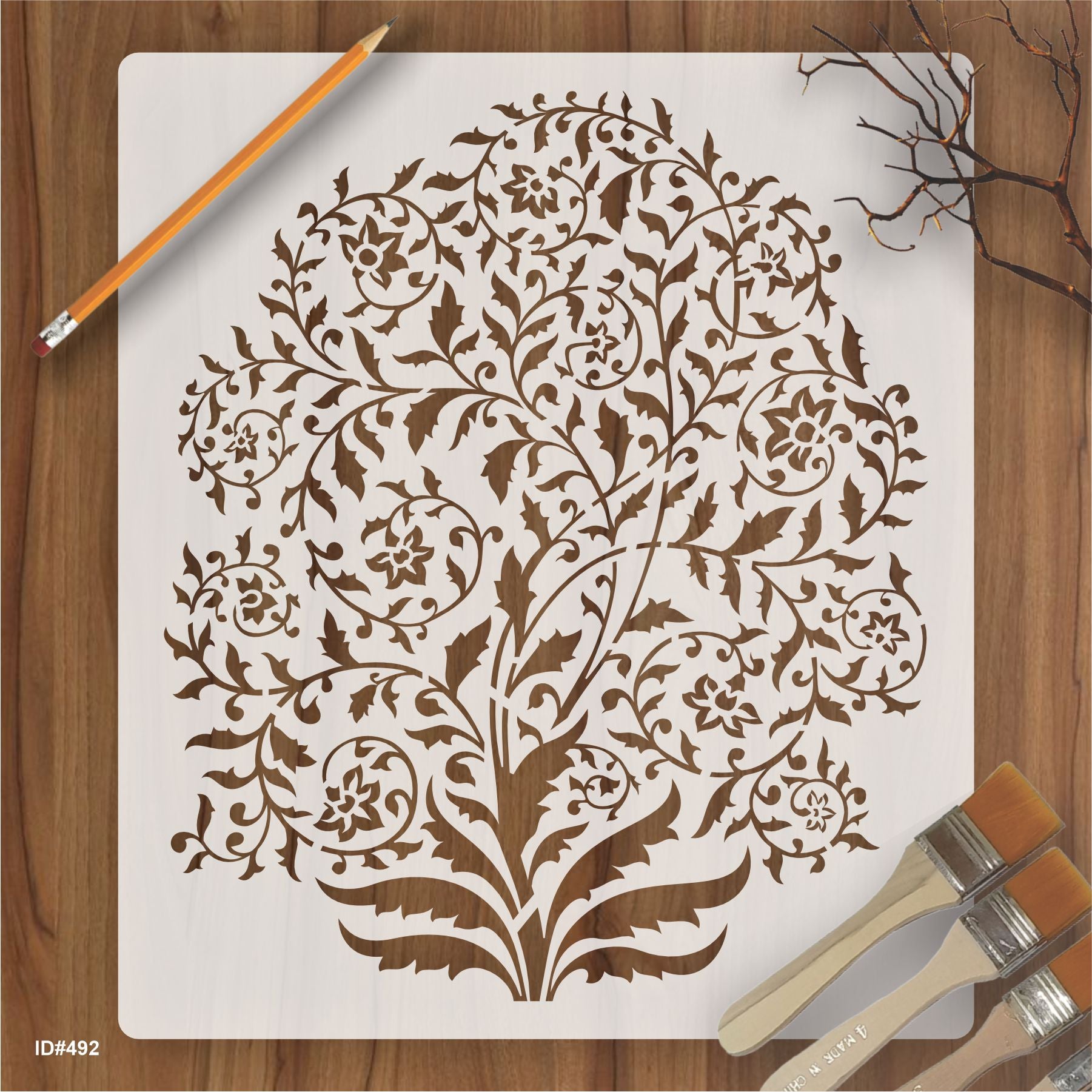 Tree Leaves Stencil used For Canvas And Wall Painting Coloring Embossi ...